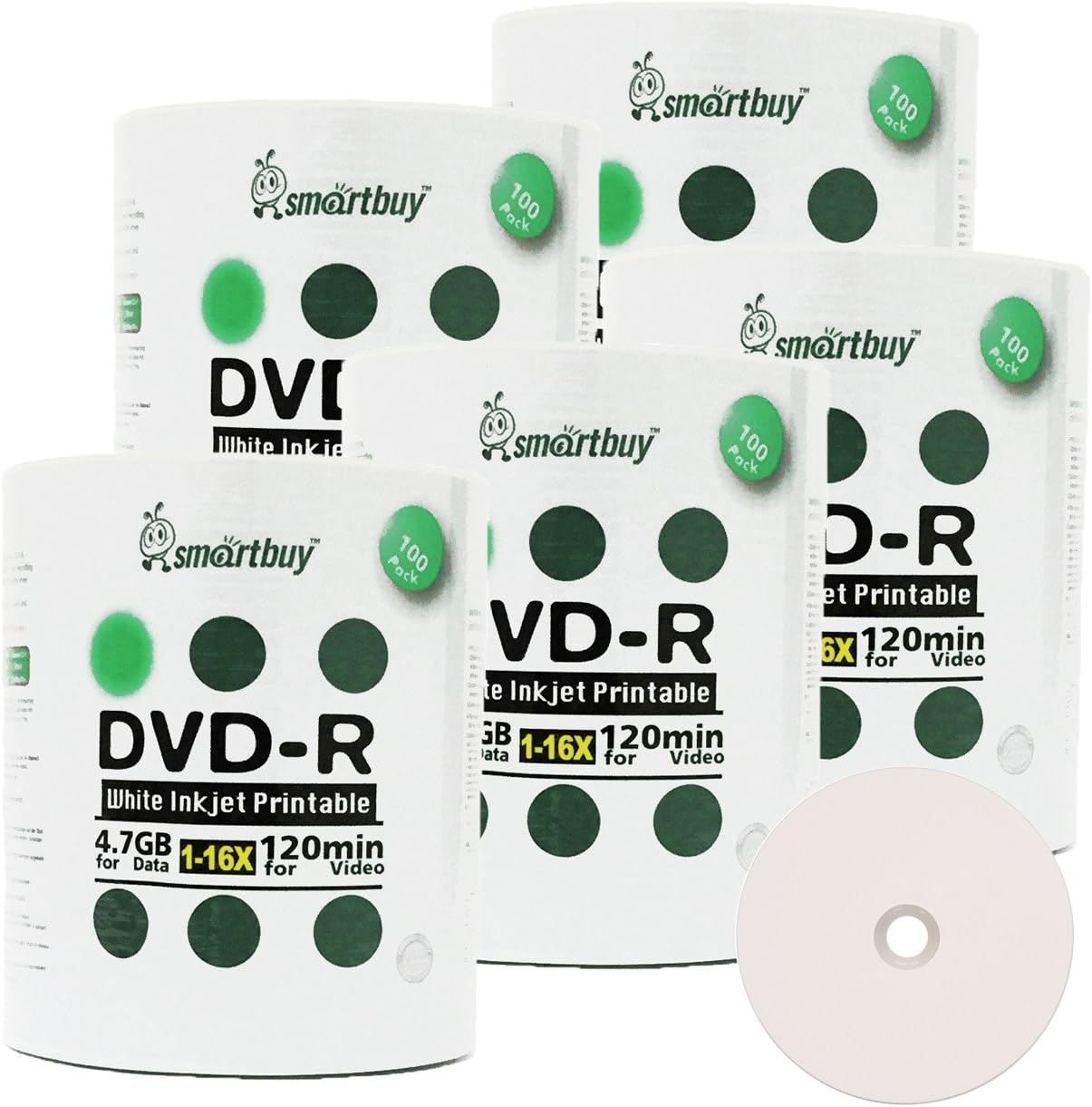 Amazon.com: OPTIMUM DVD-R Blank Disc 4.7GB 16x Moisture Resistant White ...