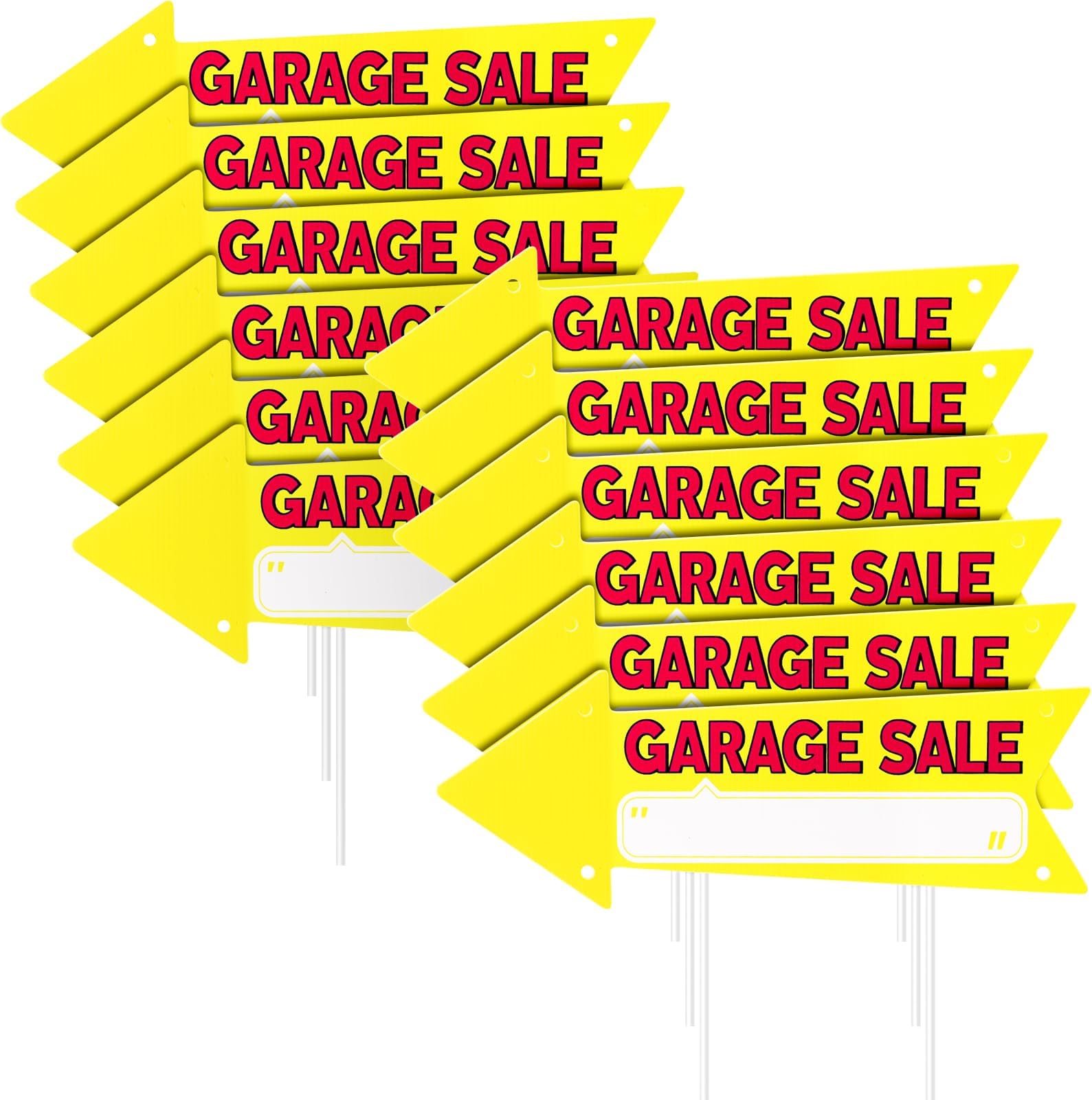 Amazon.com : 7 PC Garage Sale Signs with Stakes, 17" x 6", Double-Sided ...