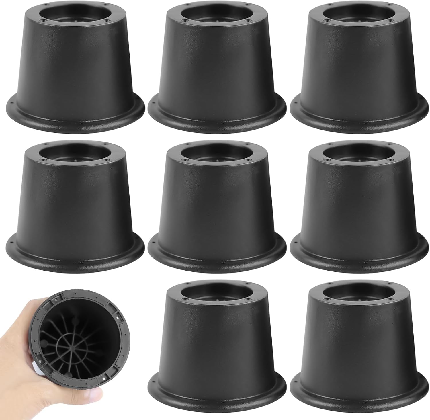 Amazon.com: homimor 8 Pack Furniture Risers Black Bed Risers 2.3 inch ...