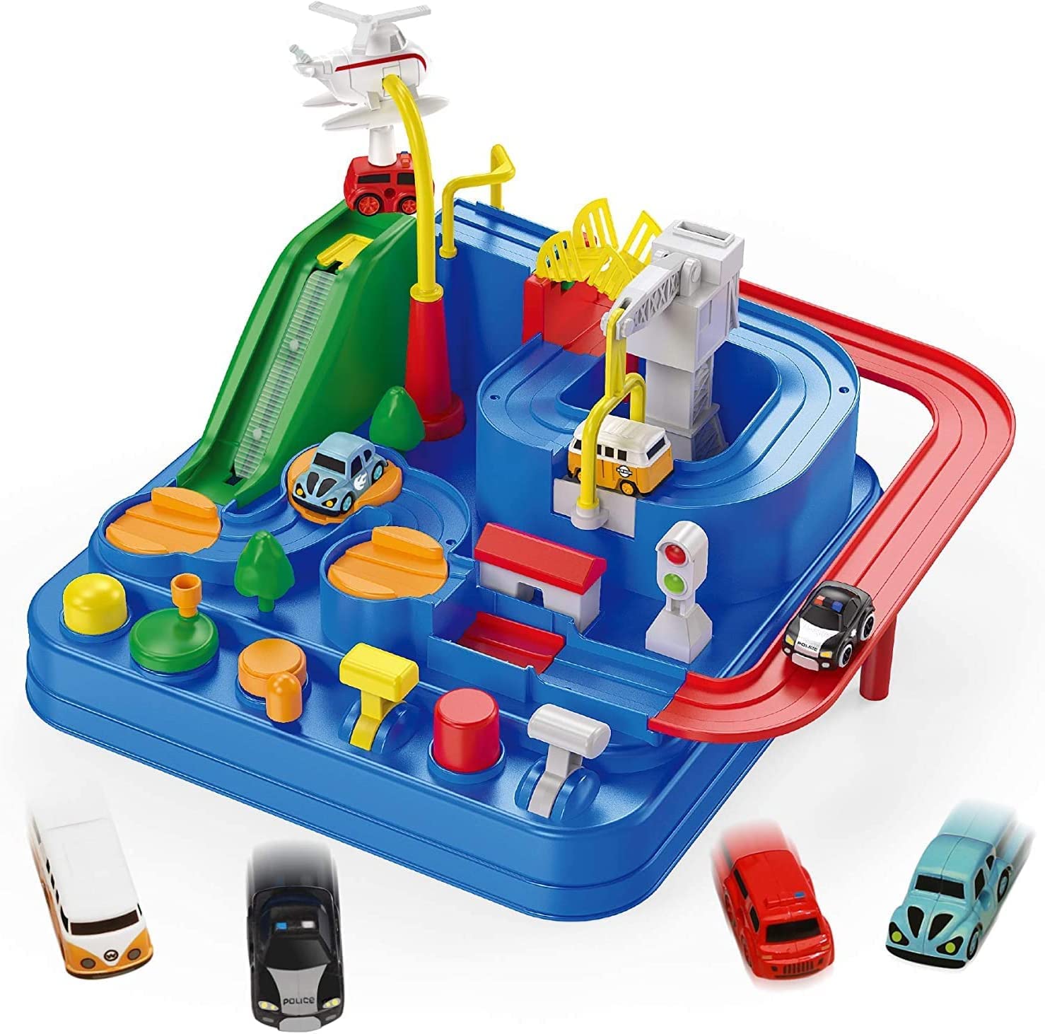 Buy BLiSS HUES™ Car Adventure Toy | 4 Race Car Track Set | Large Car ...