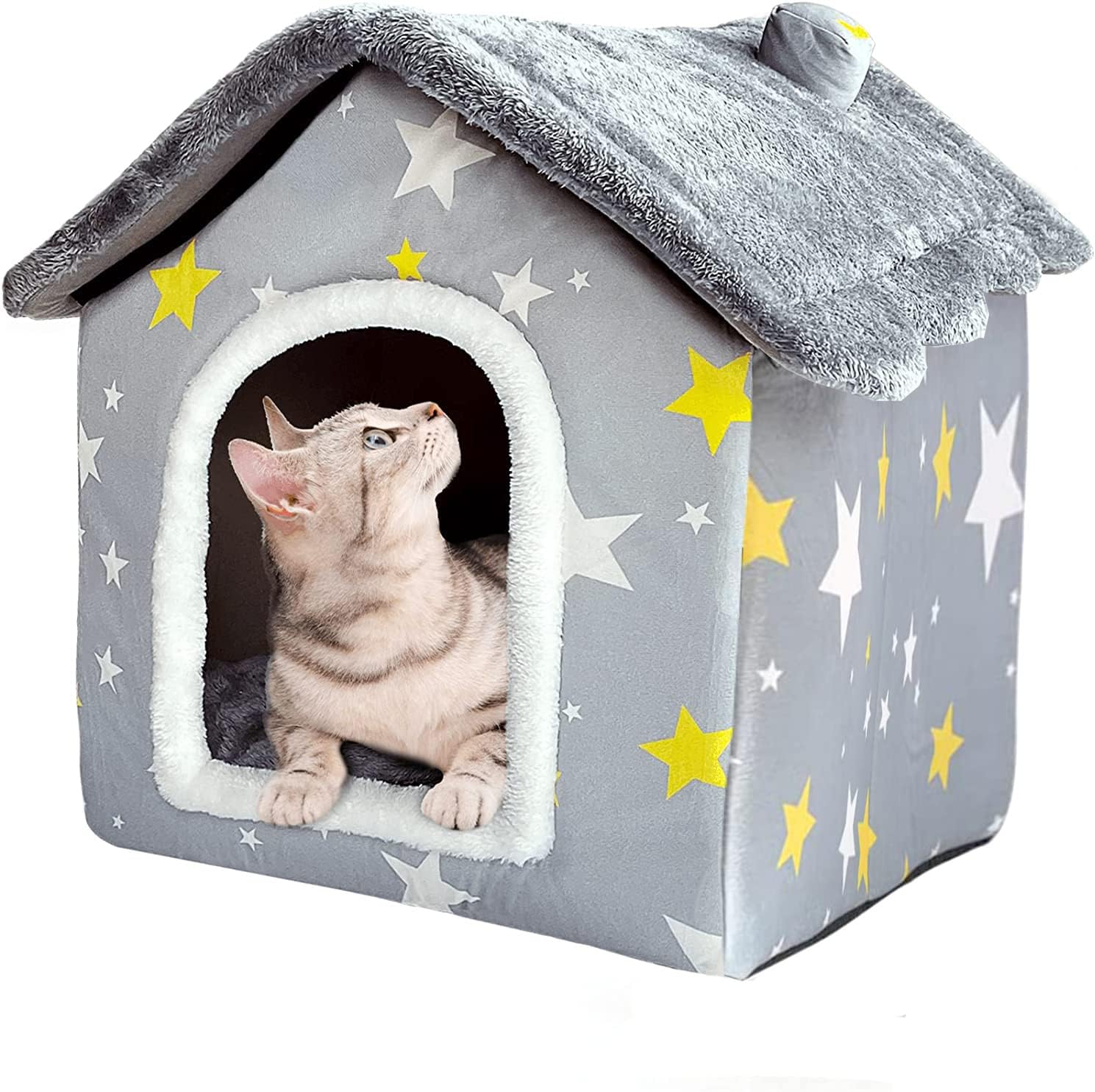 Fesky Cozy Pet House Warm Sleeping Puppy House Pet Bed Kennel Indoor ...