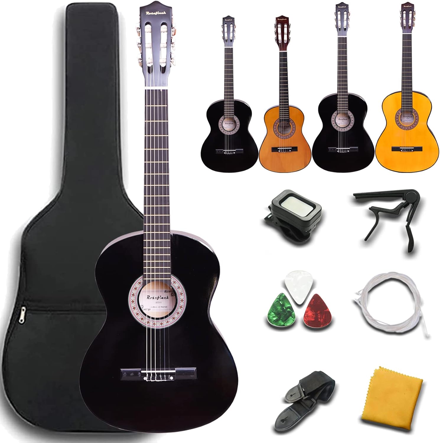 Rosefinch 30 inch Classical Guitar 1/2 Size Nylon String Guitar for ...