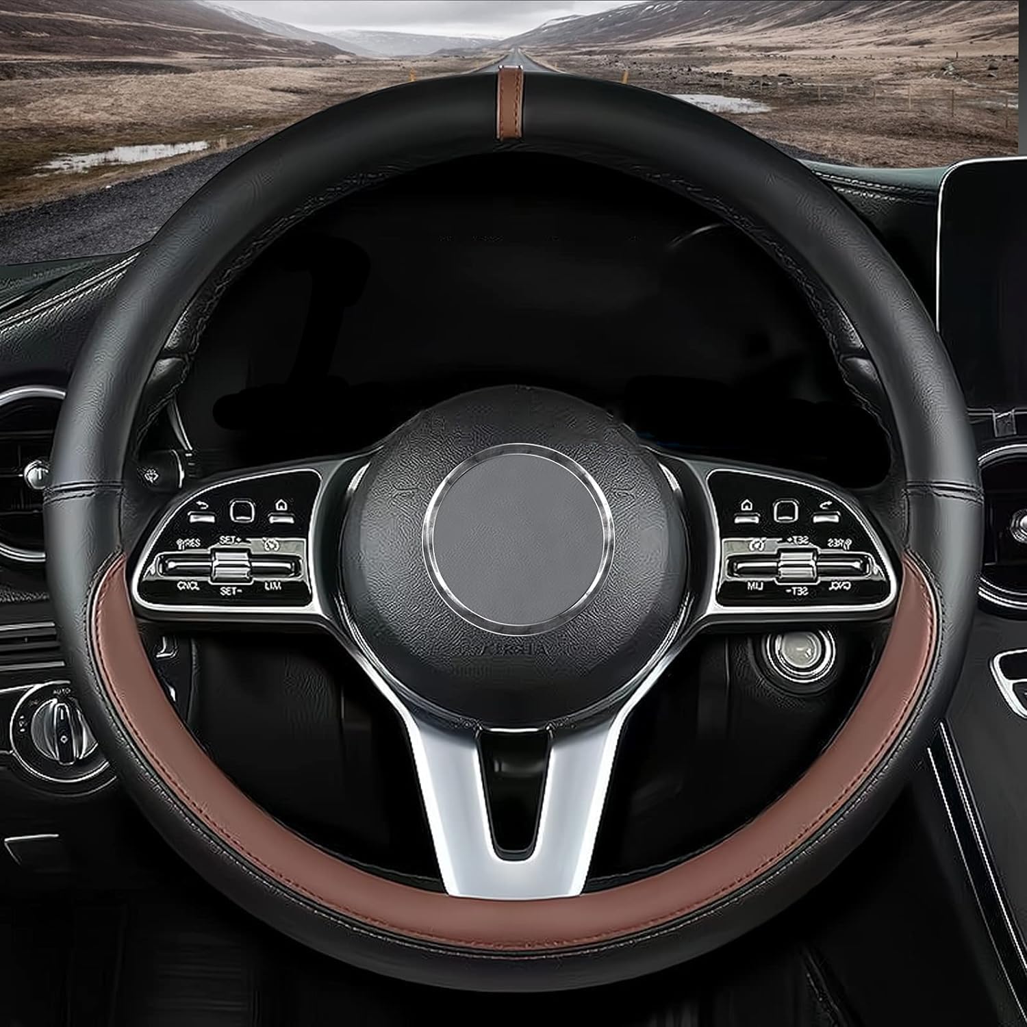 Amazon.com: Custom fit for Ford Car Steering Wheel Cover, Nappa Leather ...