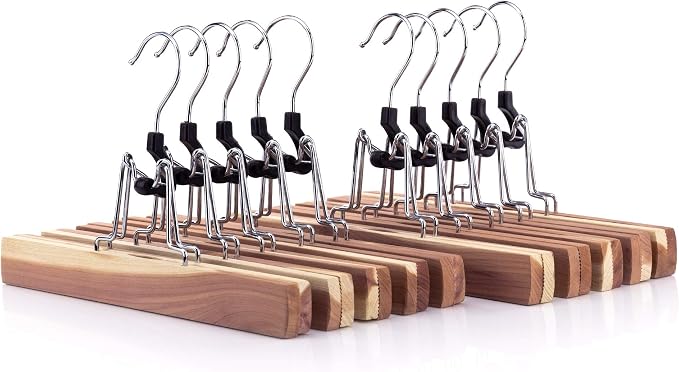 Amazon.com: HANGERWORLD Pack of 10 Skirt and Pants Hangers with Clamp ...