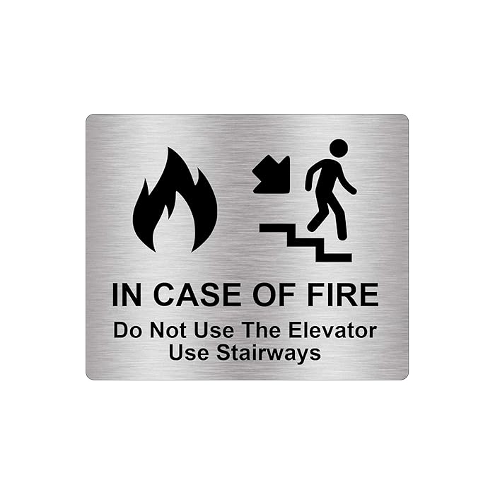 Buy In Case Of Fire Do Not Use Elevator Use Stairways Sign Adhesive ...