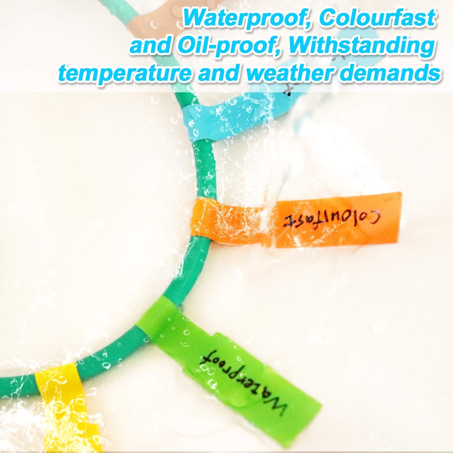 OPQH 210 White Cable Labels with Mark Pen, Cord Labels Can Write On ...