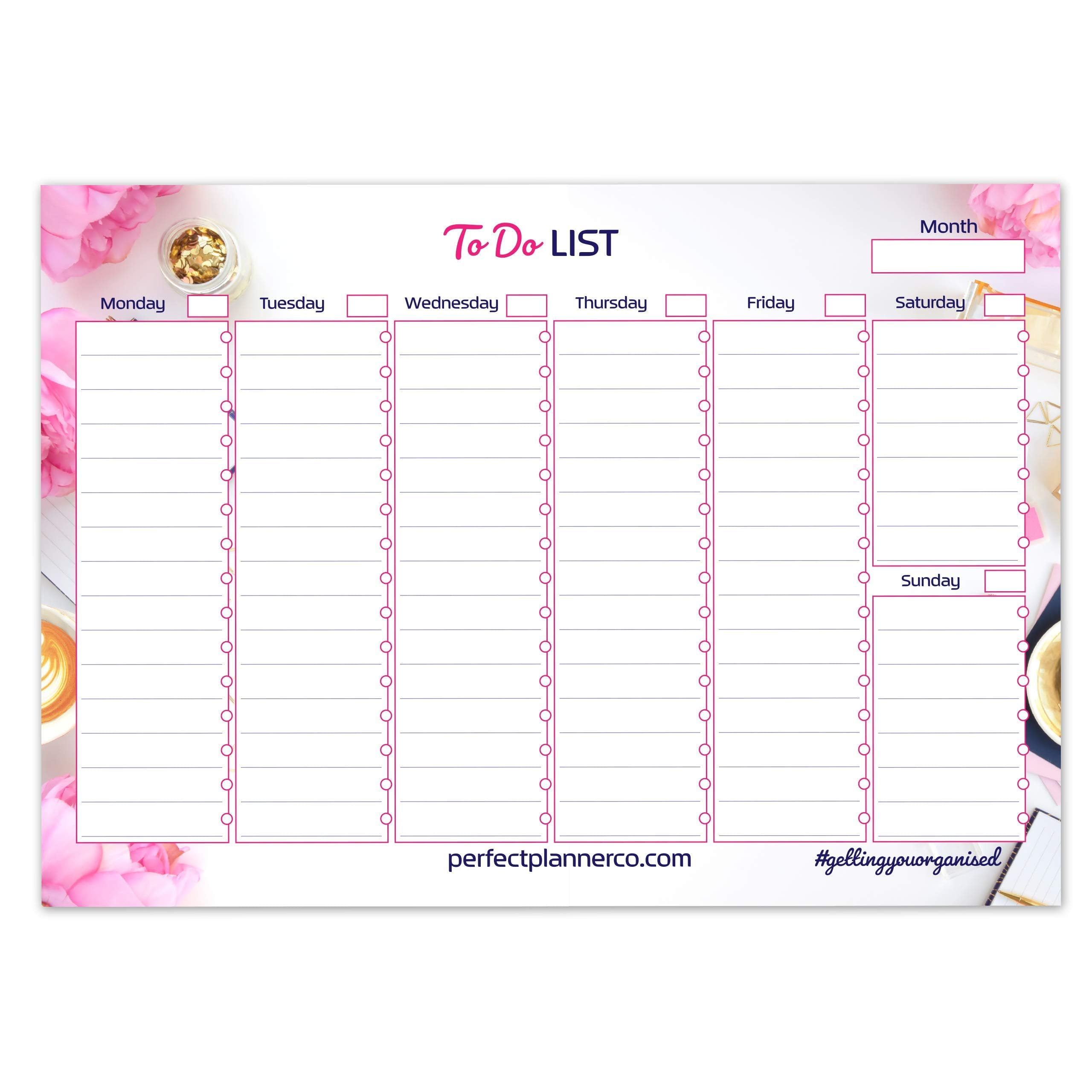 Printable Landscape Weekly Planner To Do List Pad A4 Size Our 6