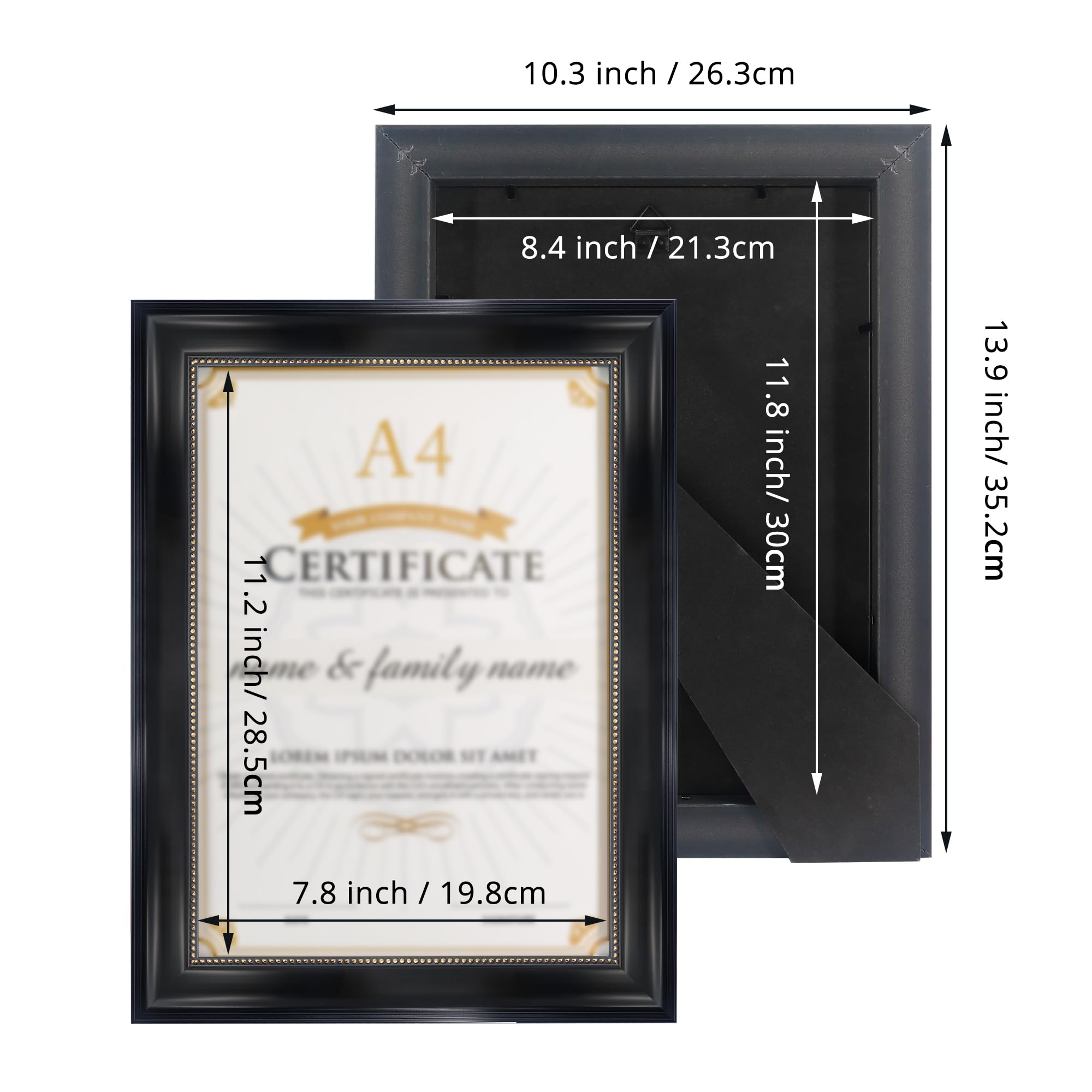 Diploma Frame Size Document Frame Made To Display Certificates 8.5 X