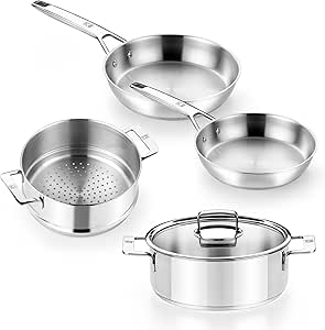 Amazon.com: BRA COOKWARE Signature 5 Piece Cookware Set | Stainless ...