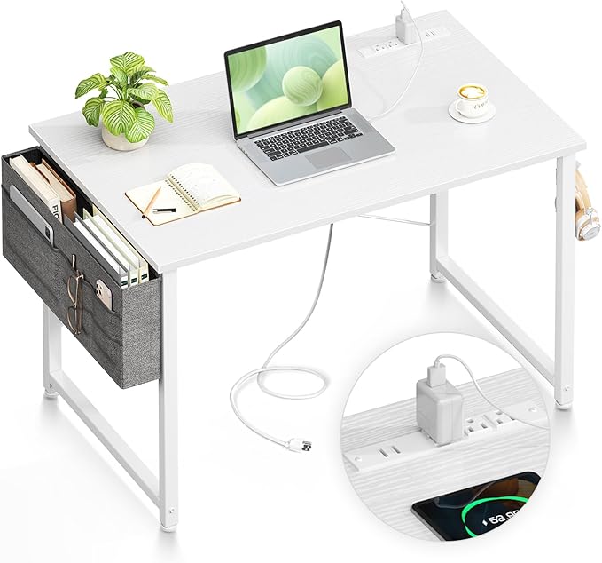 Amazon.com: Casaottima 40 inch Computer Desk, Modern Simple Style Desk ...