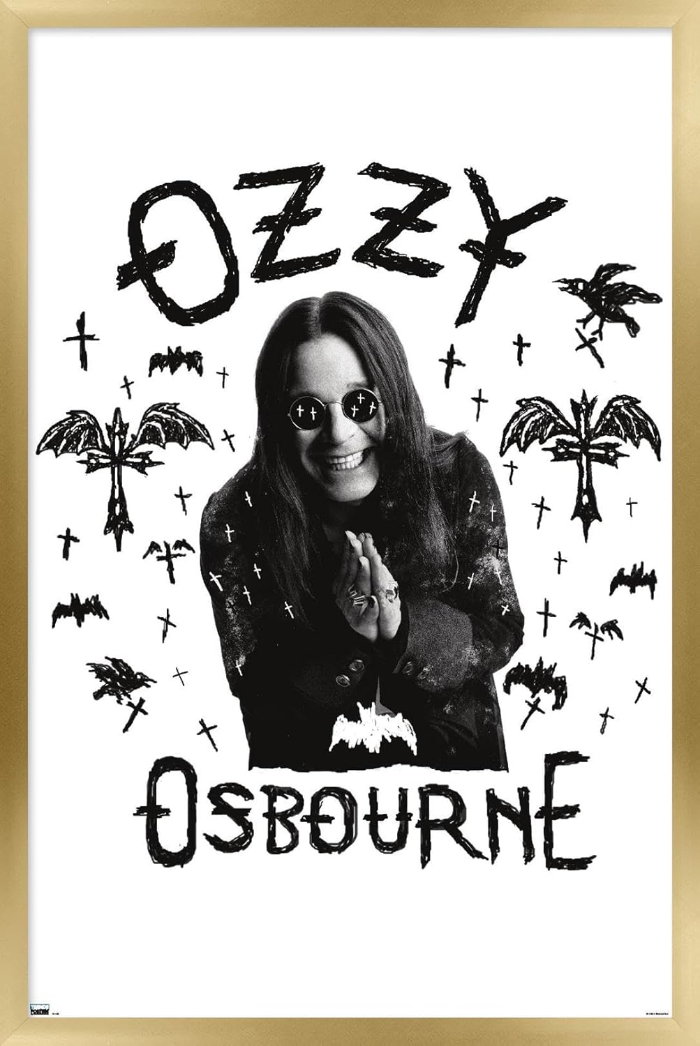 Amazon.com: Trends International Ozzy Osbourne - Raven, Bat and Crosses ...