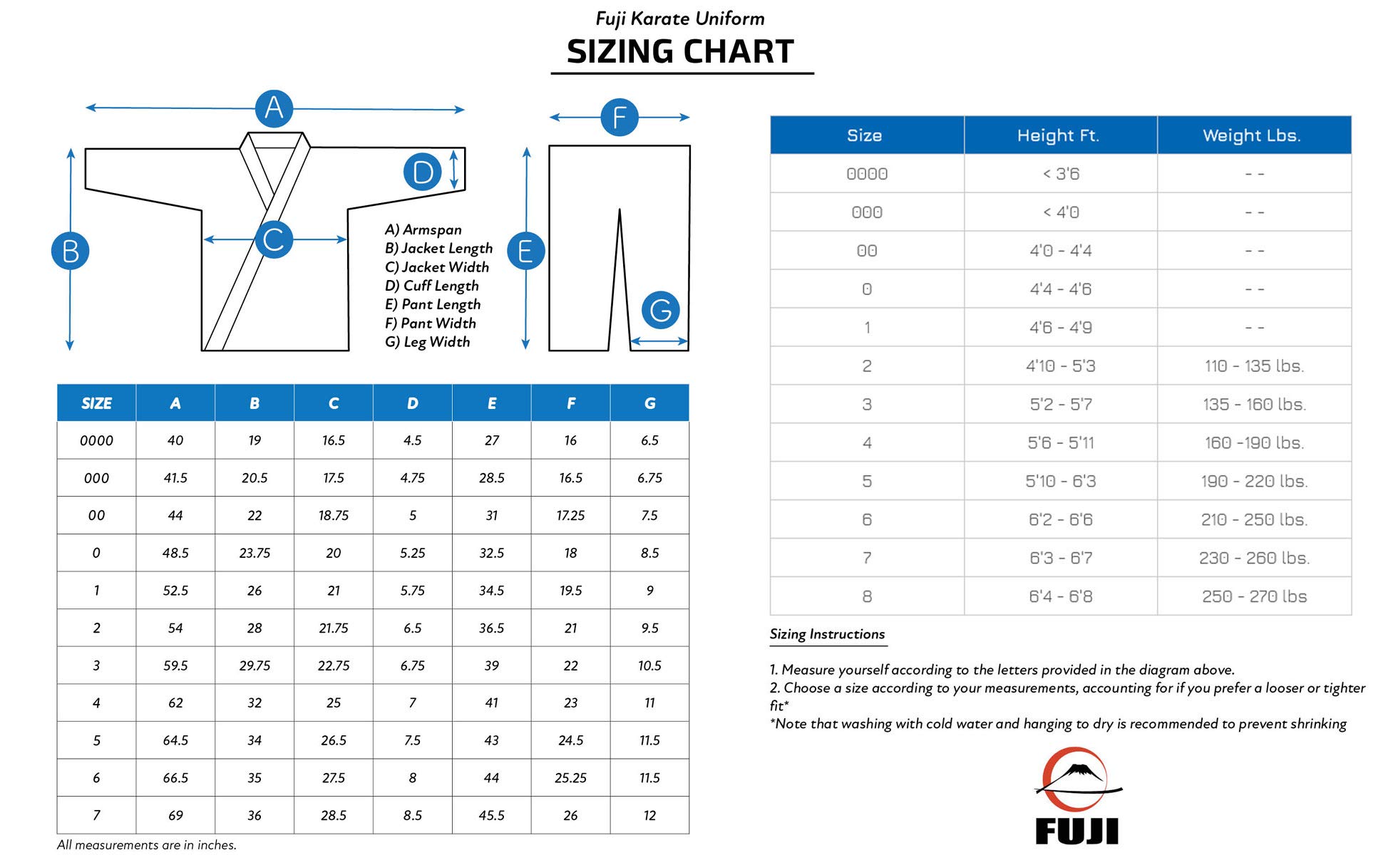 Snapklik.com : FUJI Lightweight Karate Gi - 8oz Cotton Polyester Uniform