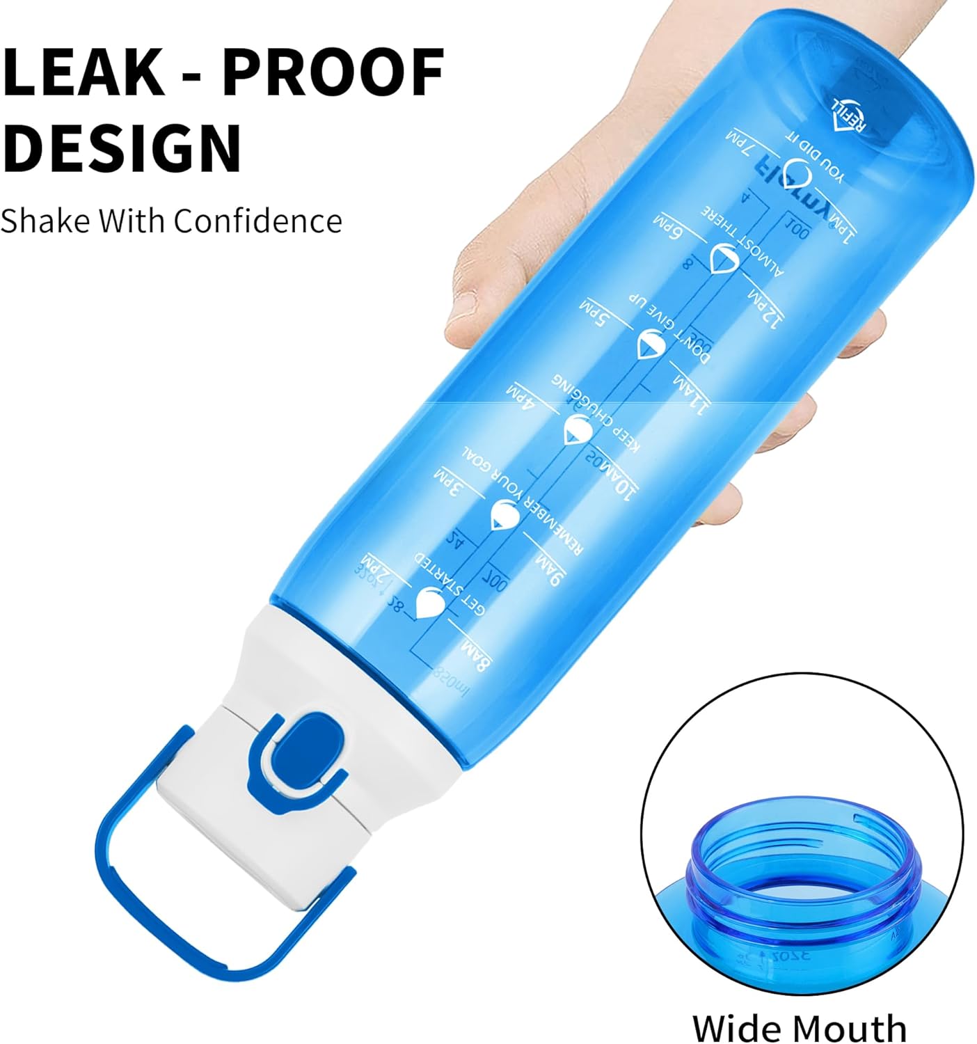 Botella de agua de 32 onzas con popote, a prueba de fugas, no tóxica, sin BPA, botella deportiva ...