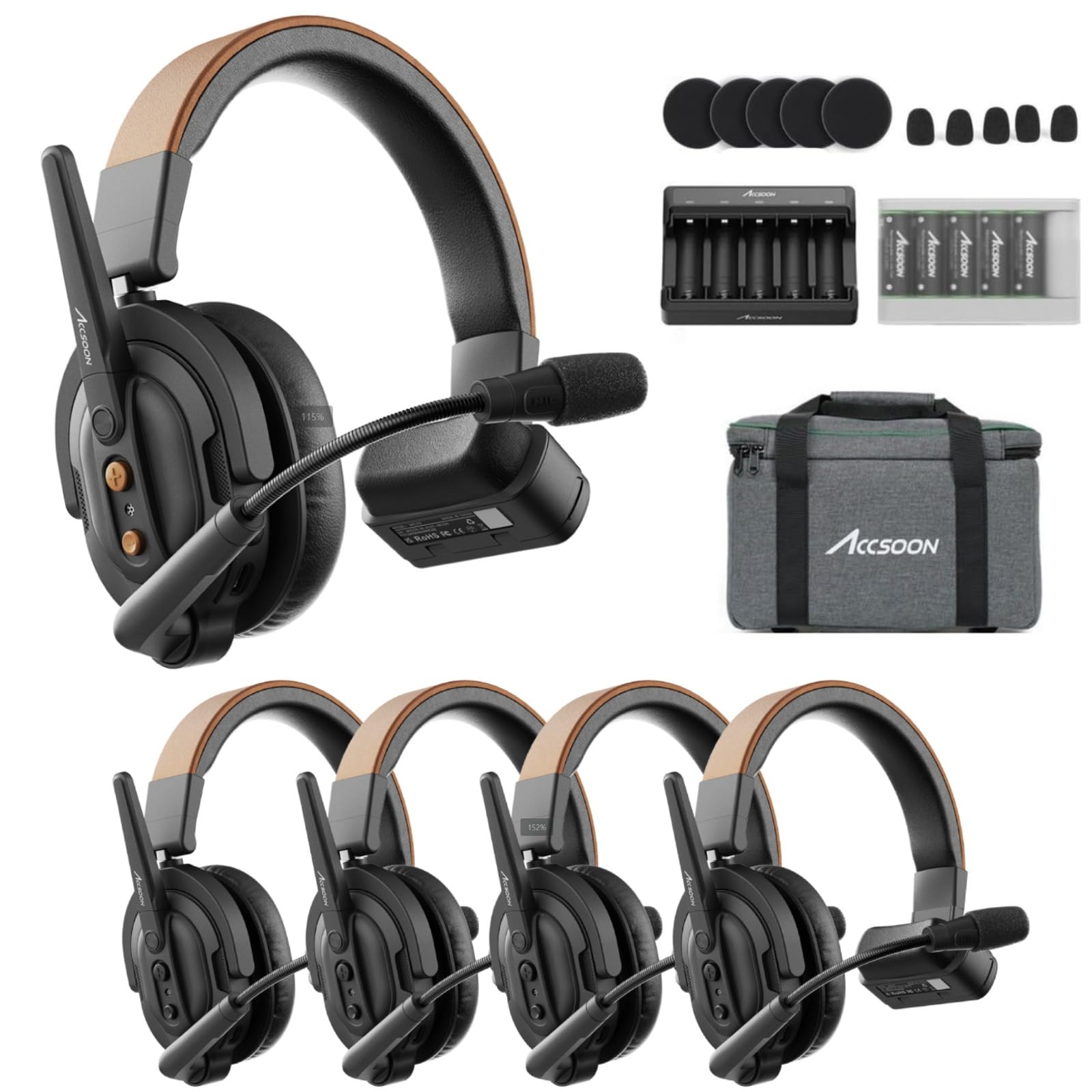 Amazon.com: Accsoon Como SE 1 Host & 4 Remote Wireless Intercom Headset ...