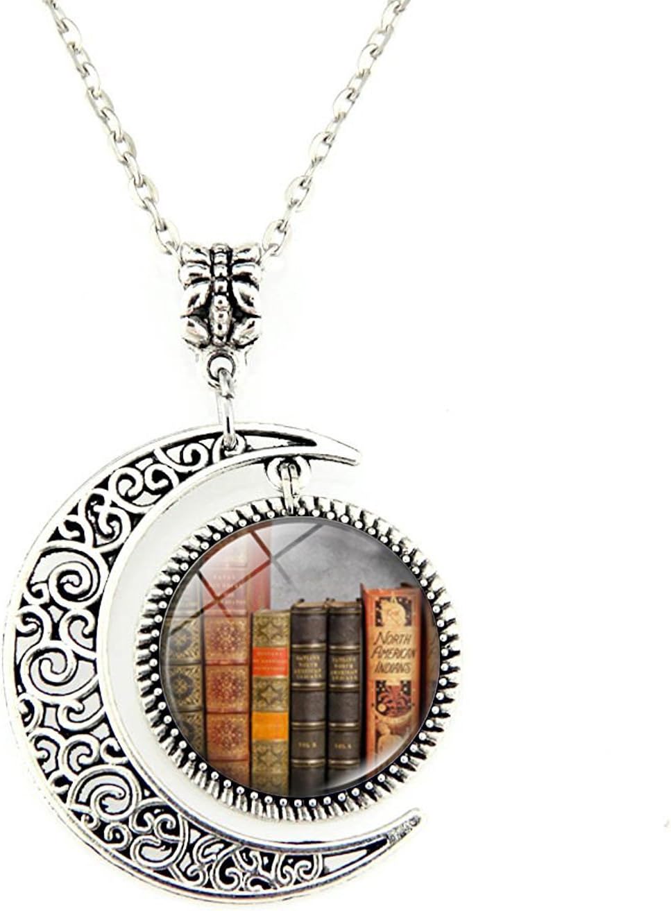 Amazon.com: Library Book Necklace, Librarian Pendant, Bibliophile ...