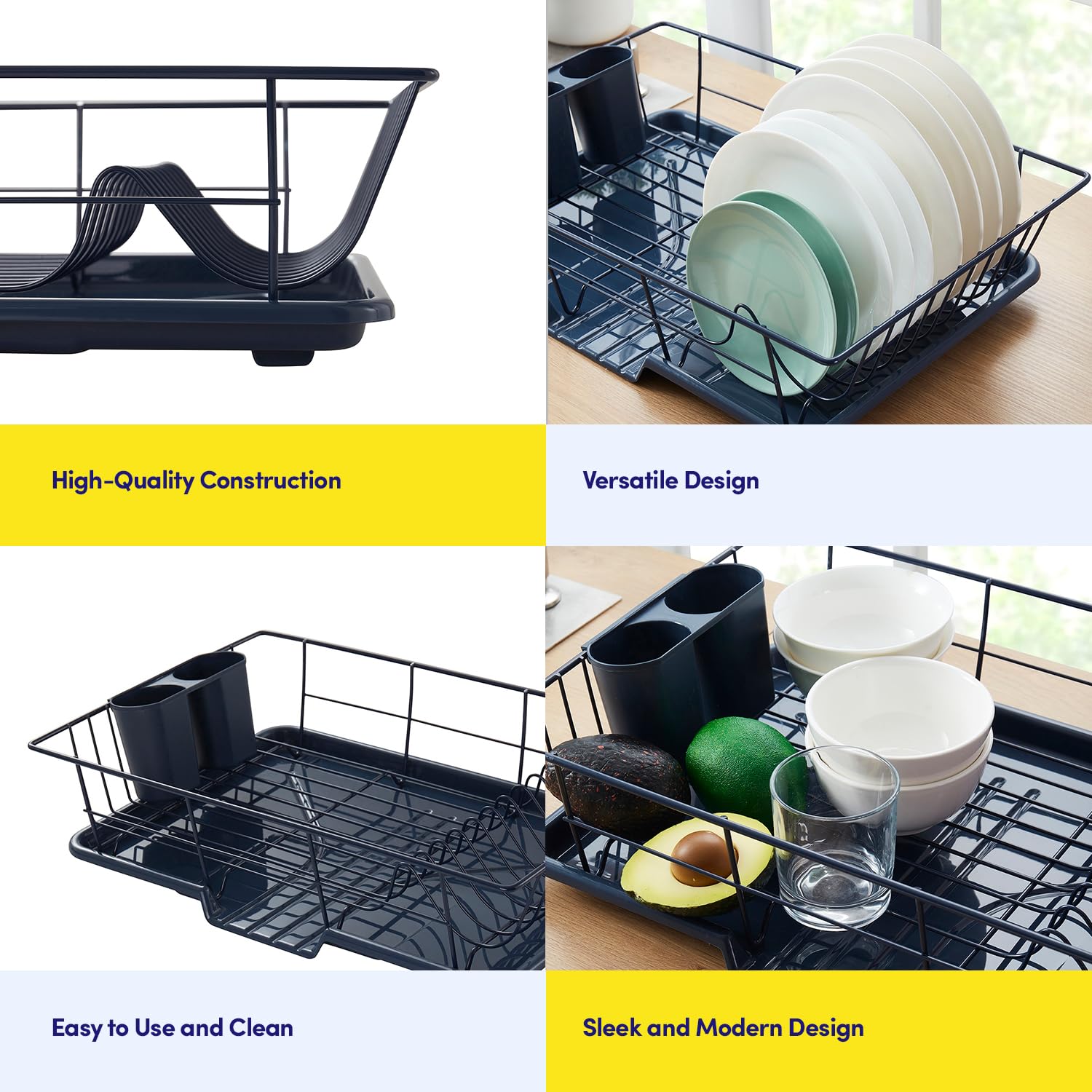 Snapklik.com : Sweet Home Collection Space-Saving 3-Piece Dish Drainer ...