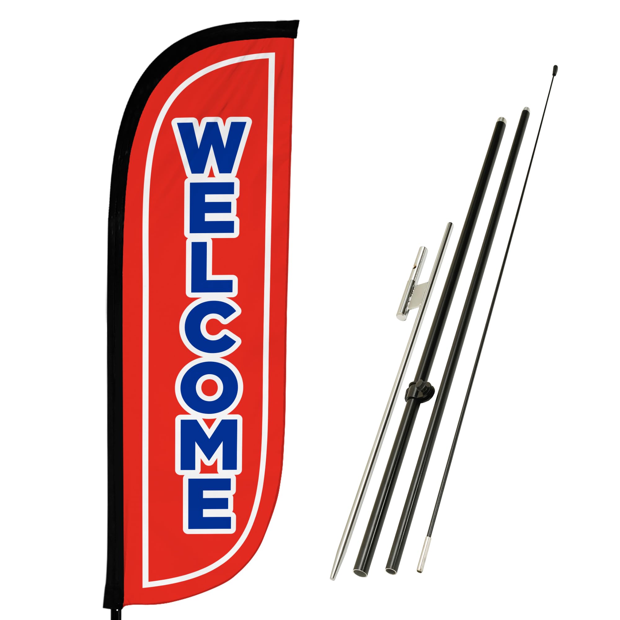 Custom Feather Banners LookOurWay 7ft Feather Flag Kit - Red/Yellow ...