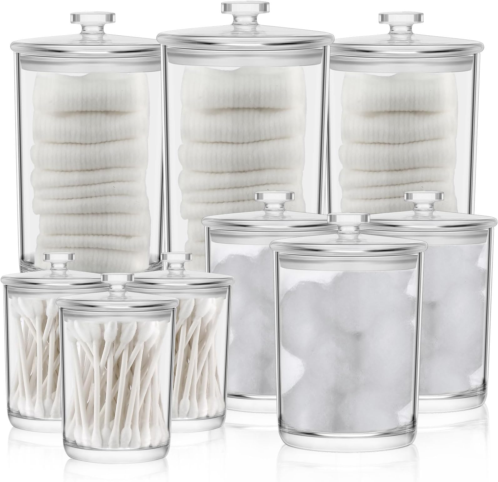 Amazon.com: Ziliny 9 Pack Acrylic Apothecary Jars with Lids Plastic ...