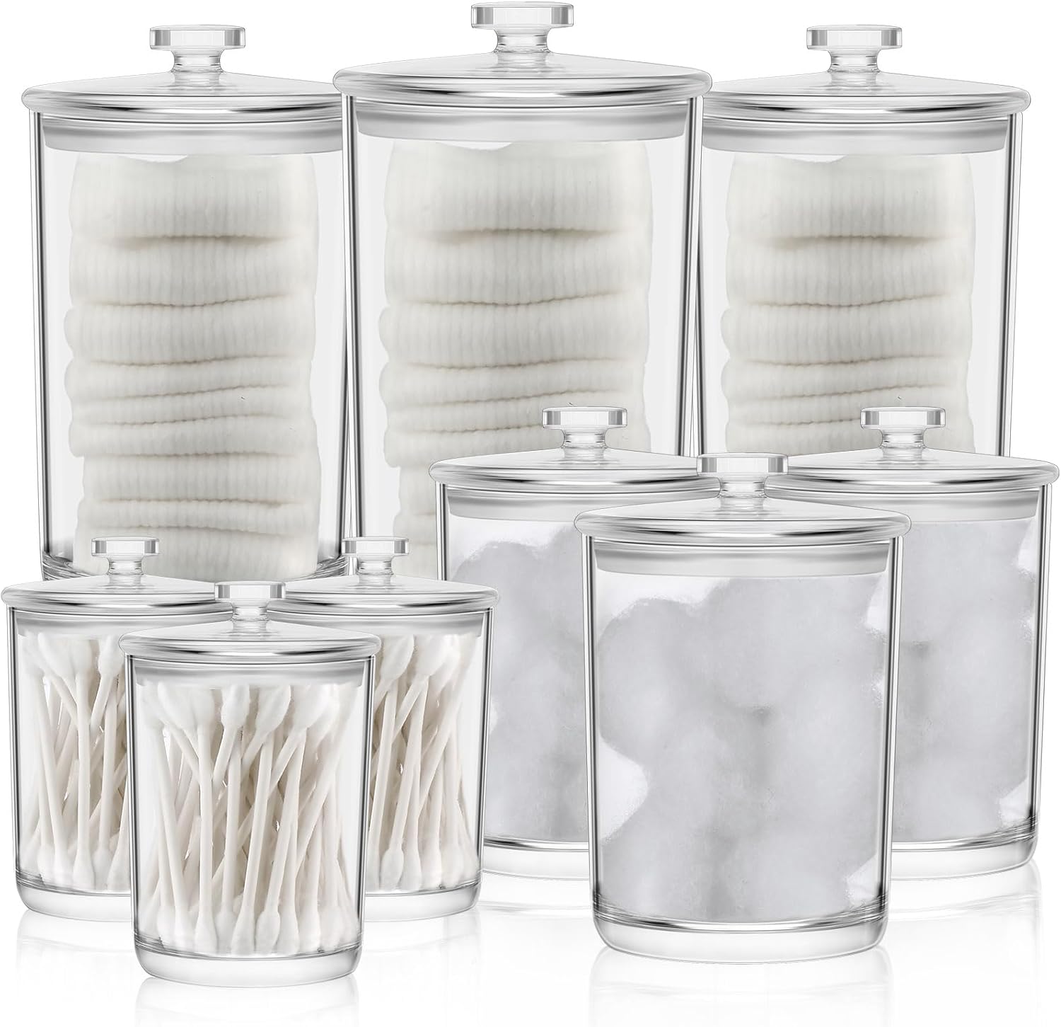 Amazon.com: Ziliny 9 Pack Acrylic Apothecary Jars with Lids Plastic ...