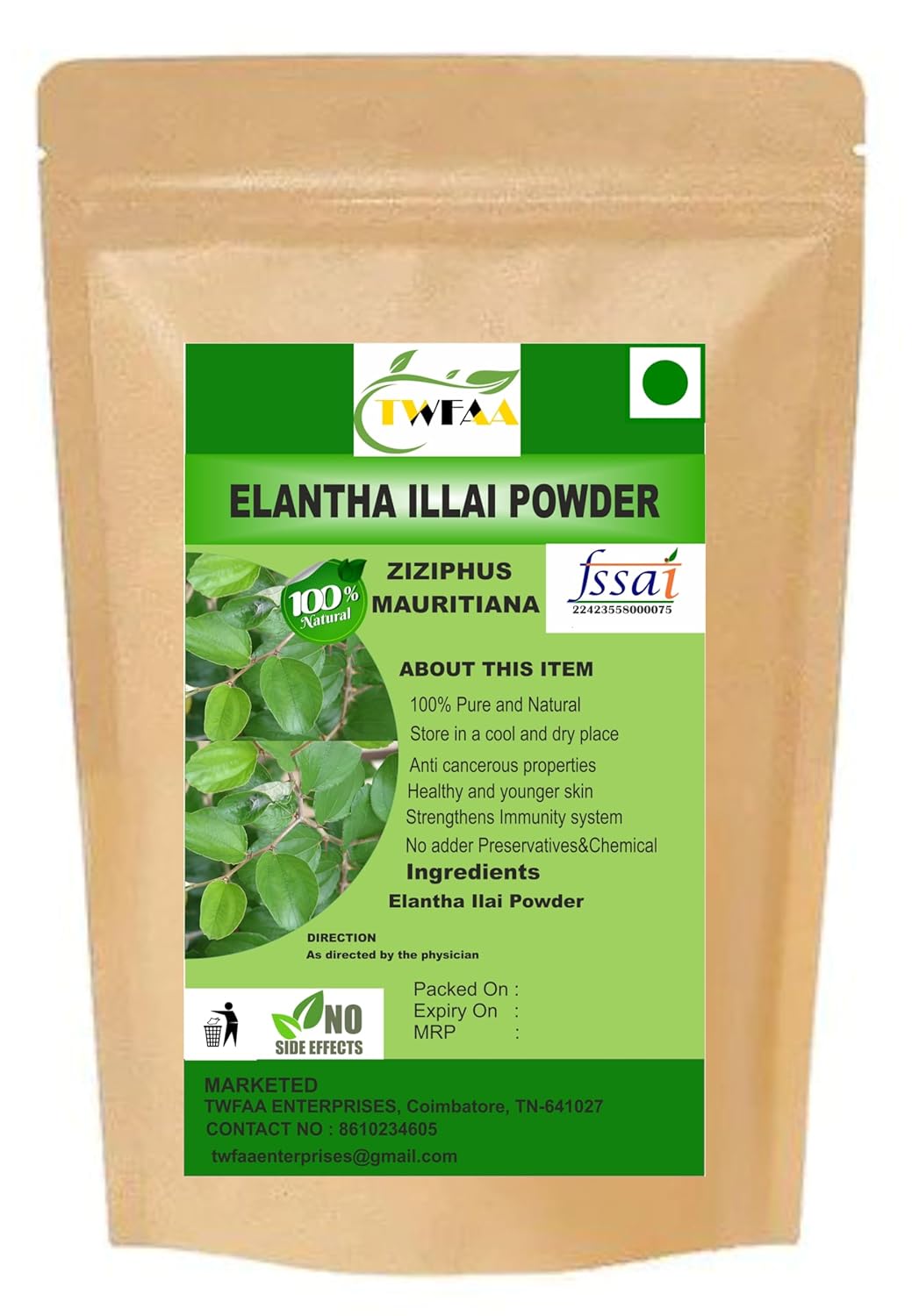 TWFAA Natural Elantha ilai Powder/Ilanthai ilai/Indian Jujube/Indian ...