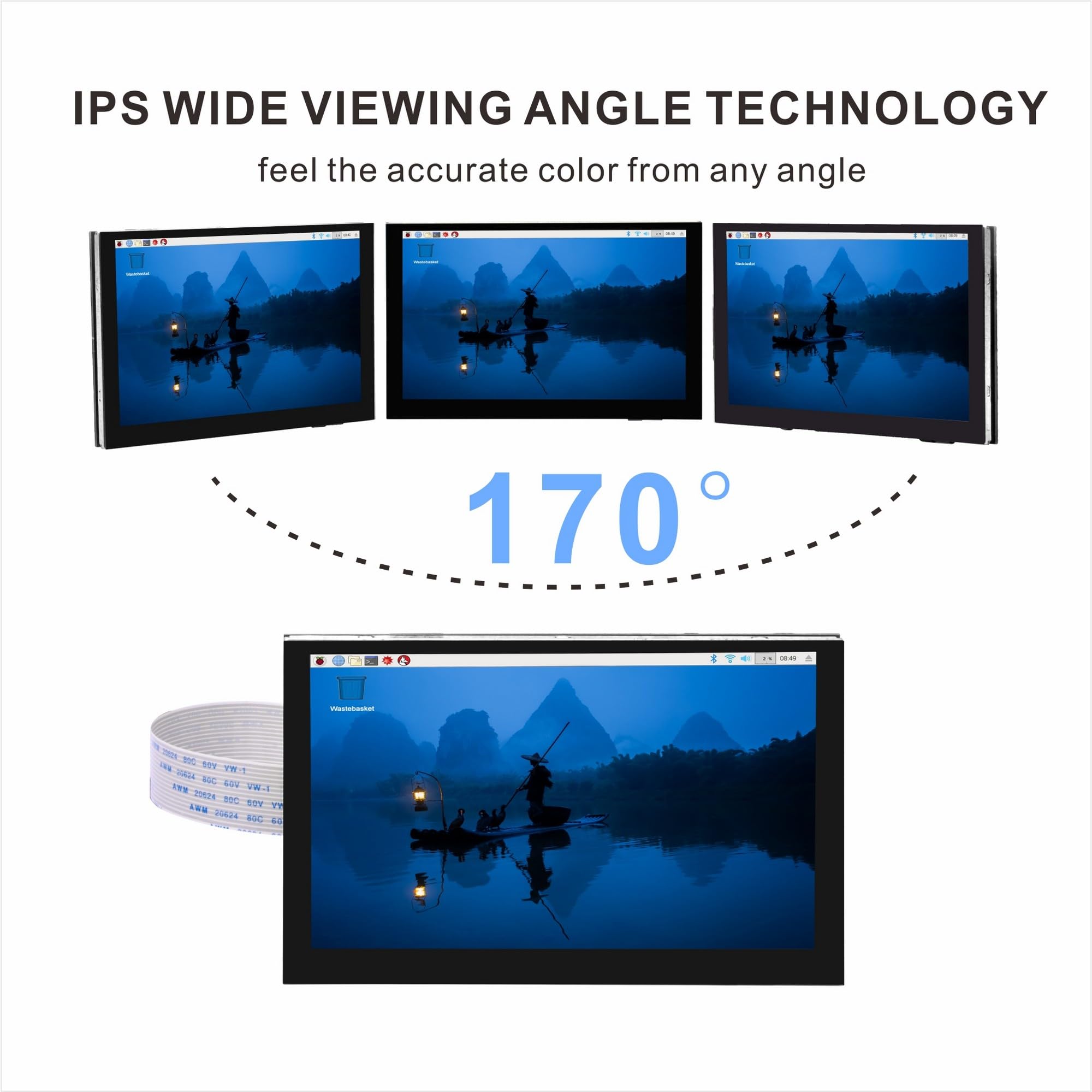 Snapklik.com : OSOYOO 5 Inch Touch Screen RPi5 Monitor DSI IPS LCD ...