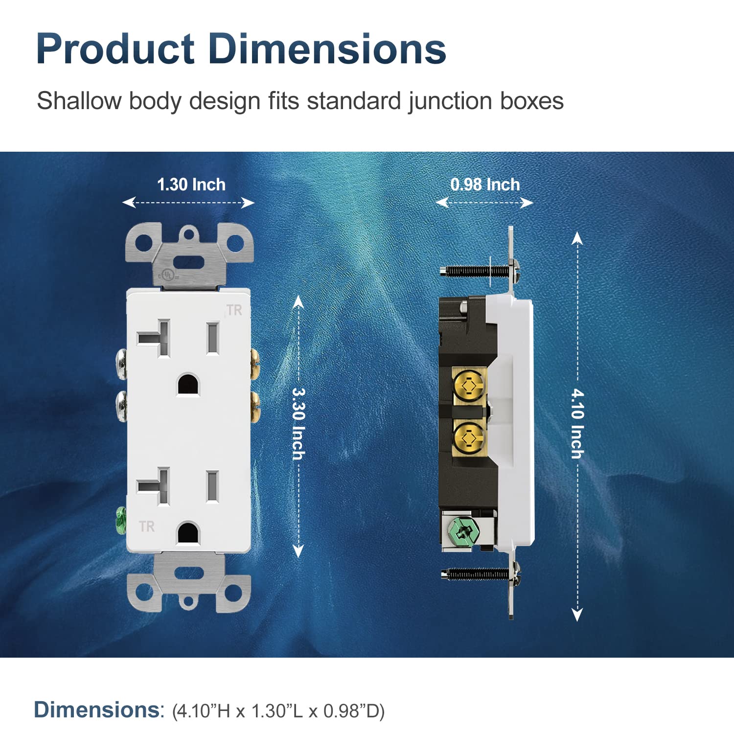 Snapklik.com : Outlet Socket, Decora Duplex Receptacle, 20 Amp, 125 ...
