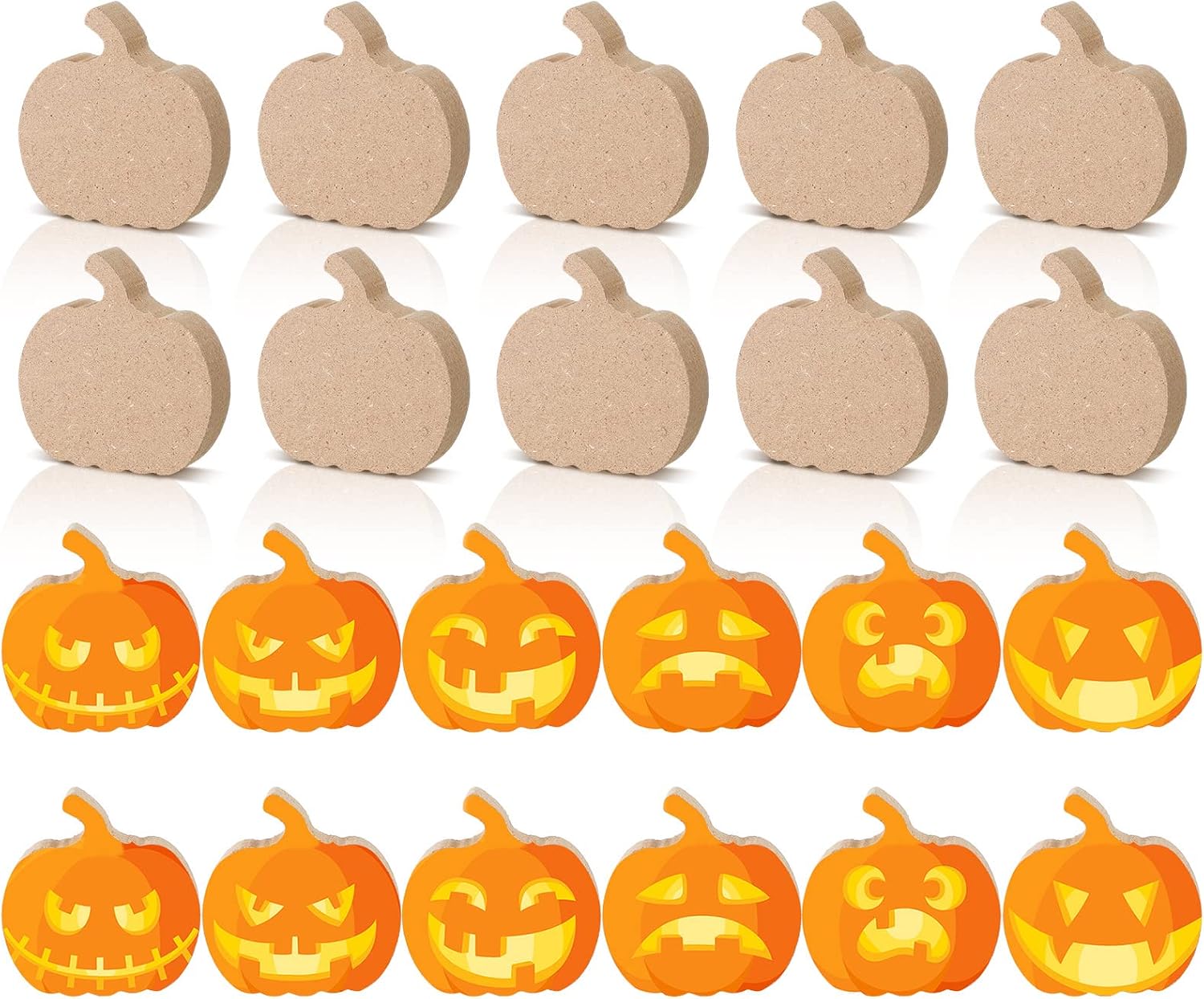 Amazon.com: 12 Pcs Halloween Wooden Pumpkin Cutouts Unfinished Wood ...