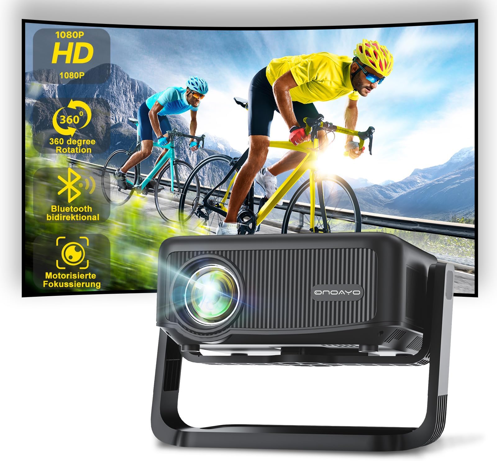 Amazon.com: HY300 Plus Electric Focus Mini Portable Projector, Auto ...