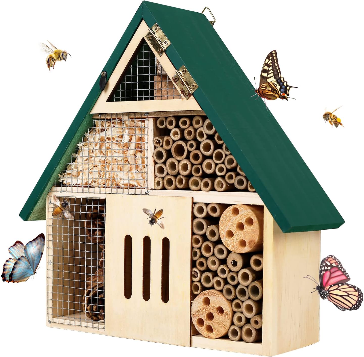 Amazon.com: antiai Extra Large Wooden Insect House with Stakes,Wood ...