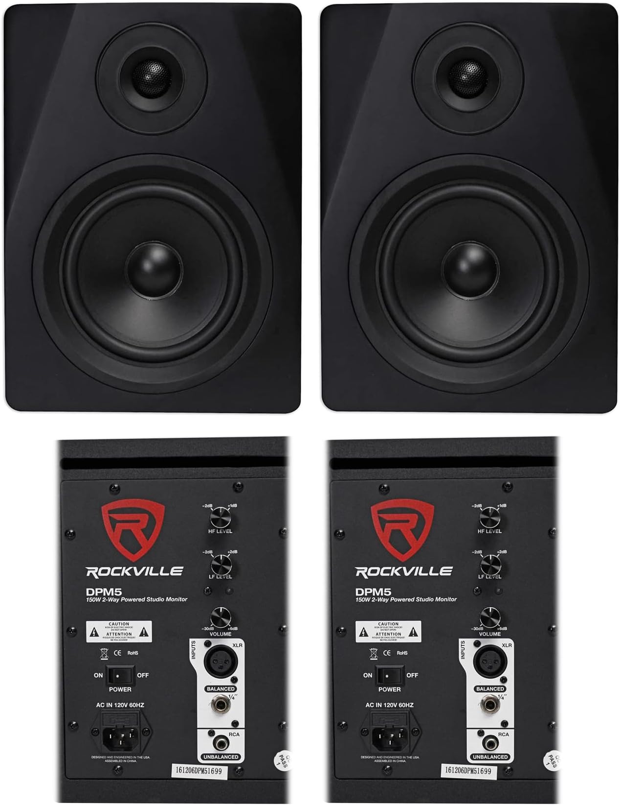 Amazon.com: Rockville RSM12A v2 12" 1000w 2-Way Powered Active Stage Floor Monitor Speaker ...