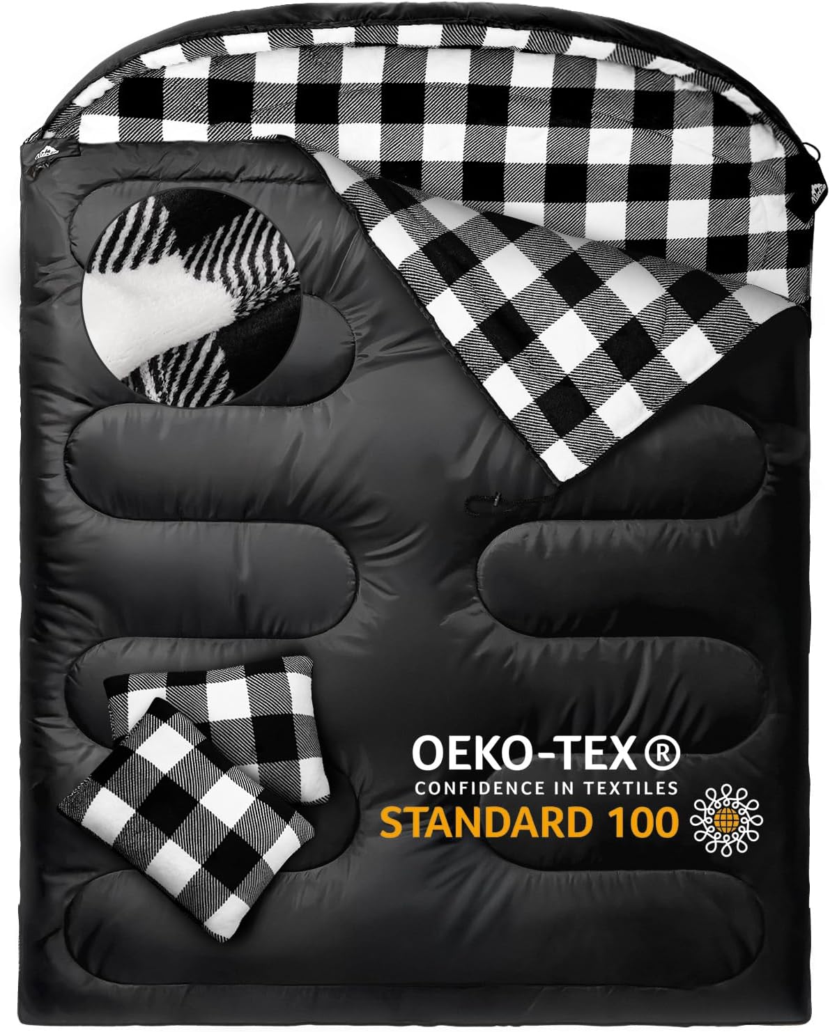 MEREZA Double Sleeping Bag for Adults Mens with Pillow,Two Person ...