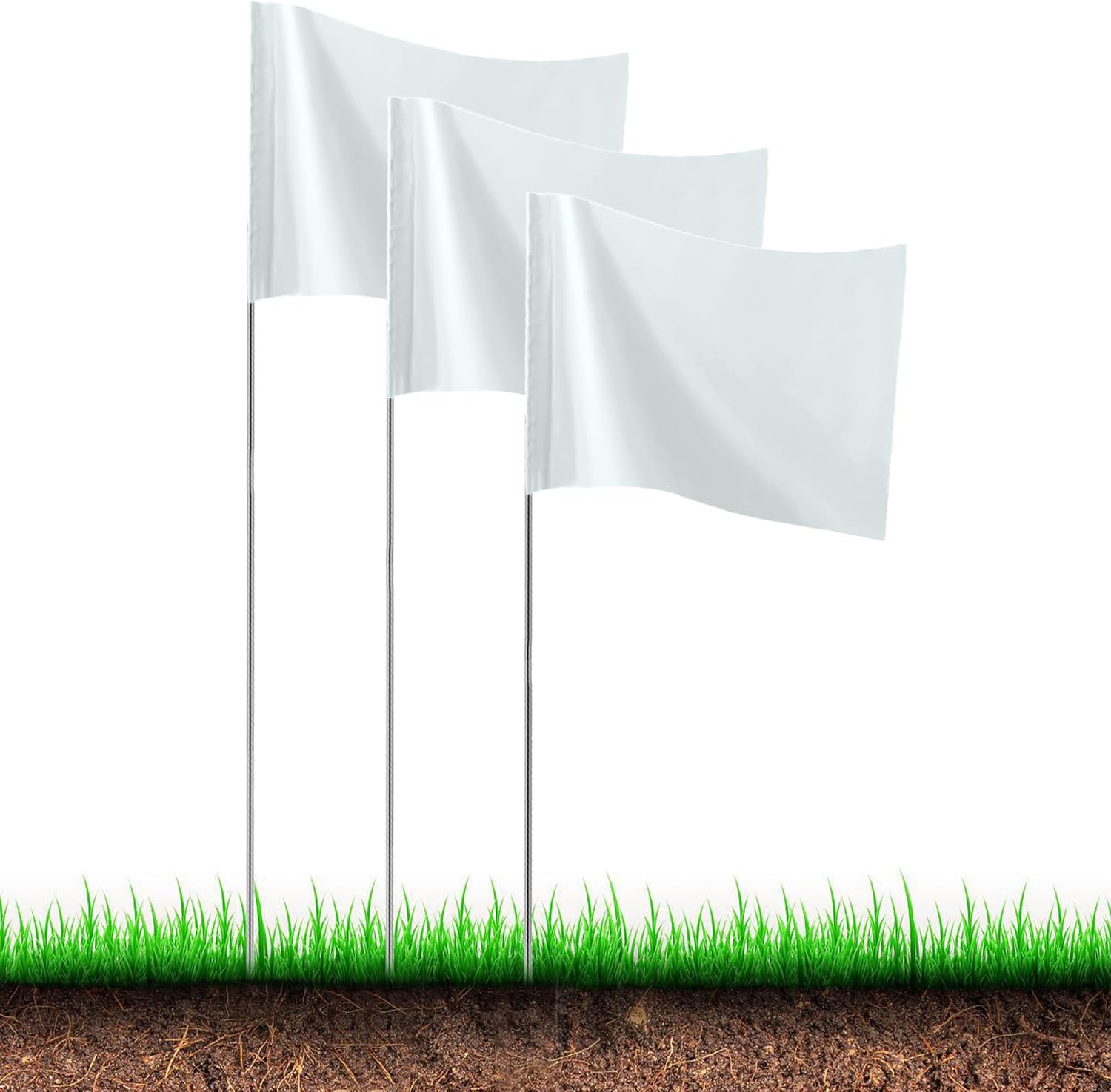 Amazon.com: 30Pack White Marking Flags, JIZHGRAD 15x4x5 Inch Marker ...