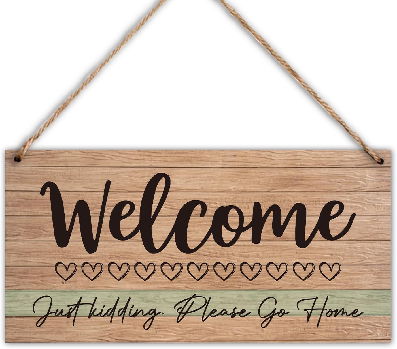 Amazon.com: Wood Hanging Decor Sign, Welcome Go Home, Rustic Wood Front ...