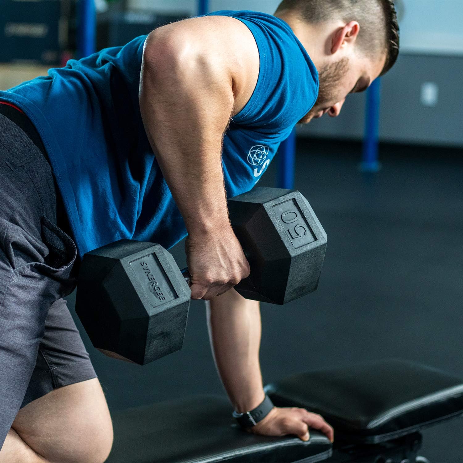 Buy Synergee Rubber Encased Hex Dumbbells with Chrome Handle. Sold ...