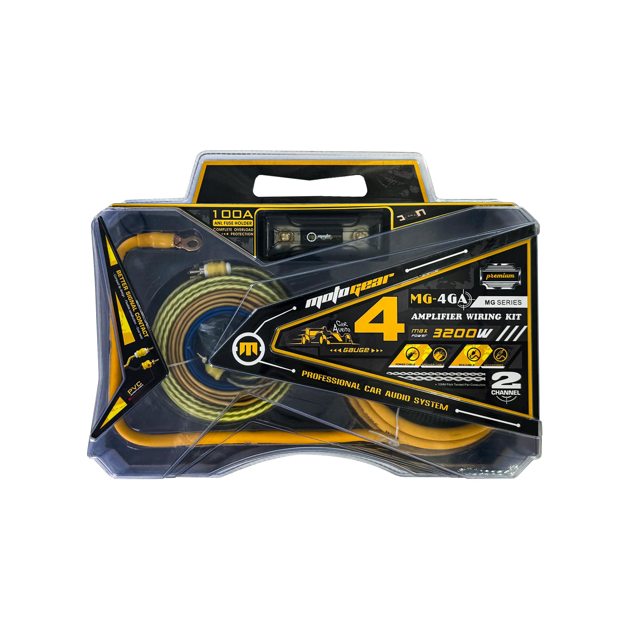 MOTOGEAR 100% Pure Copper Car Audio Amplifier Wiring Kit, 2 Channel ...