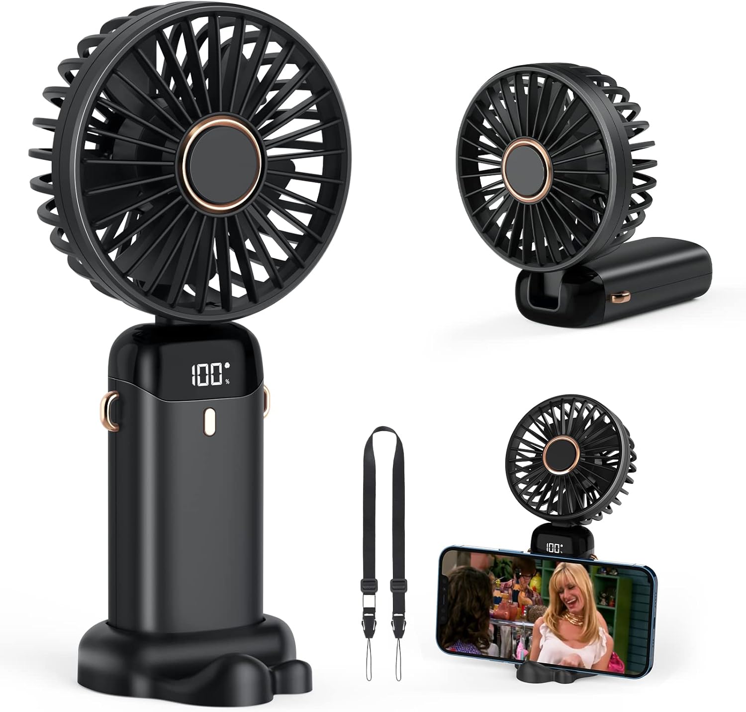 ZEBRE Handheld Fan, 3000mAh Rechargeable Fan hand fan, Portable Fan ...