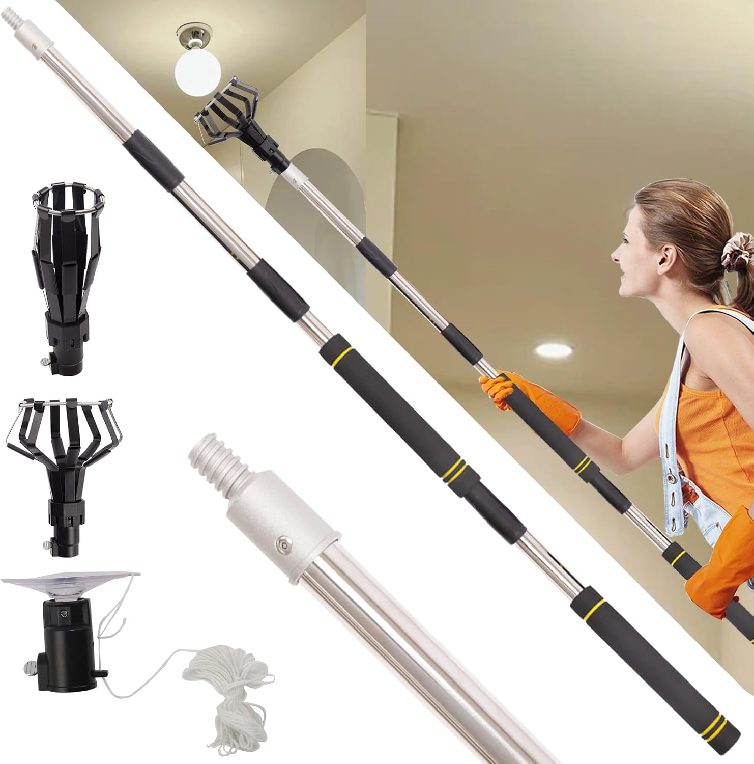 Frebuta High Reach Light Bulb Changer,26 to 71In Light Bulb Changer for ...