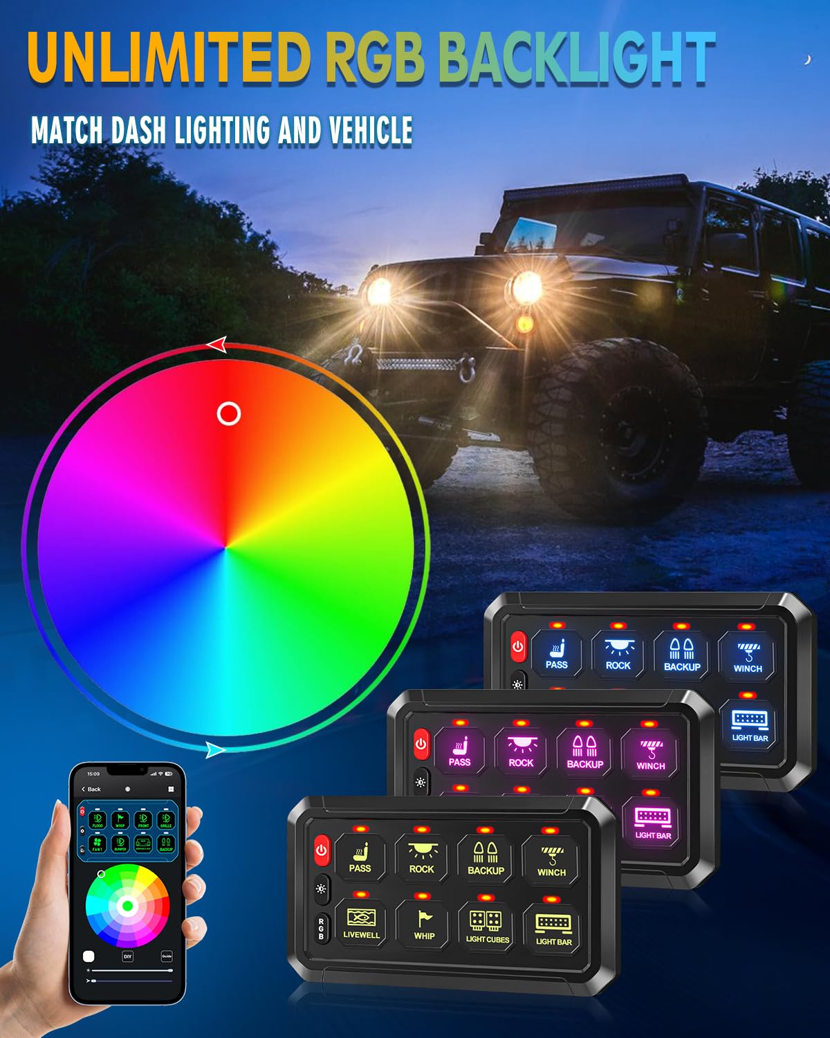 Snapklik.com : 8 Gang RGB Switch Panel Bluetooth APP Control ...