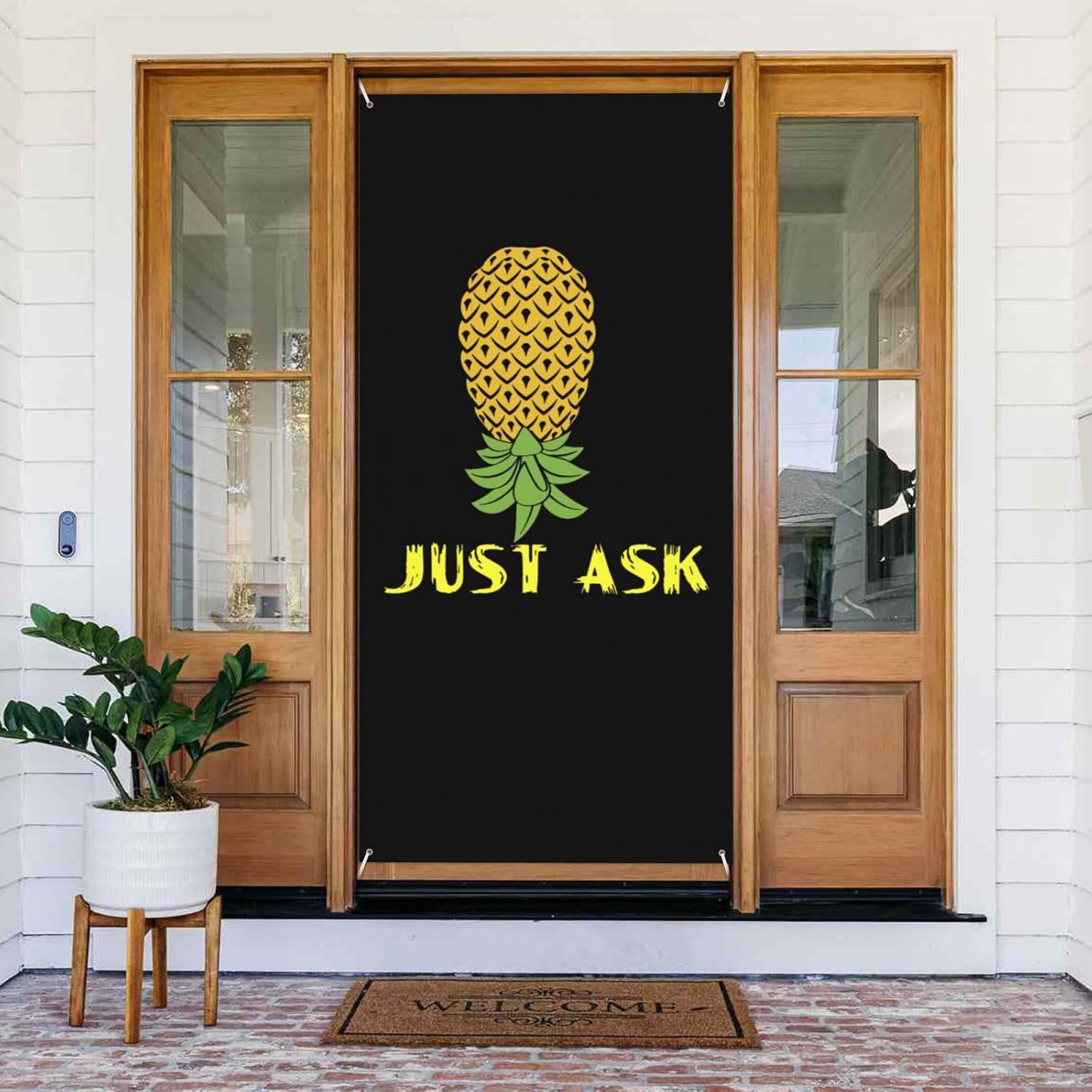 Amazon.com : Upside Down Pineapple Funny Swinger Door Cover Decoration ...