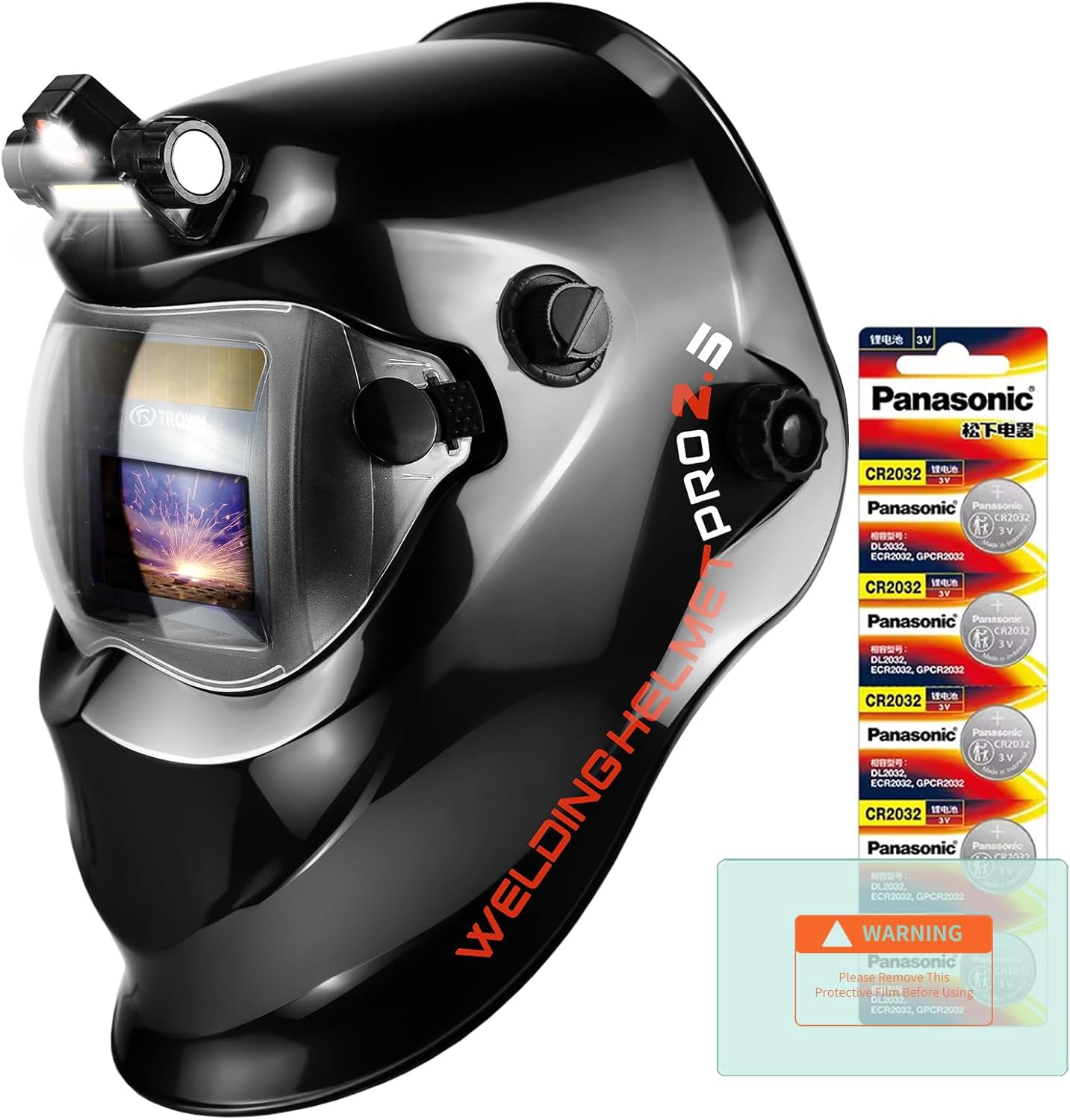 TRQWH Auto Darkening Welding Helmet with Light Solar Powered True Color ...