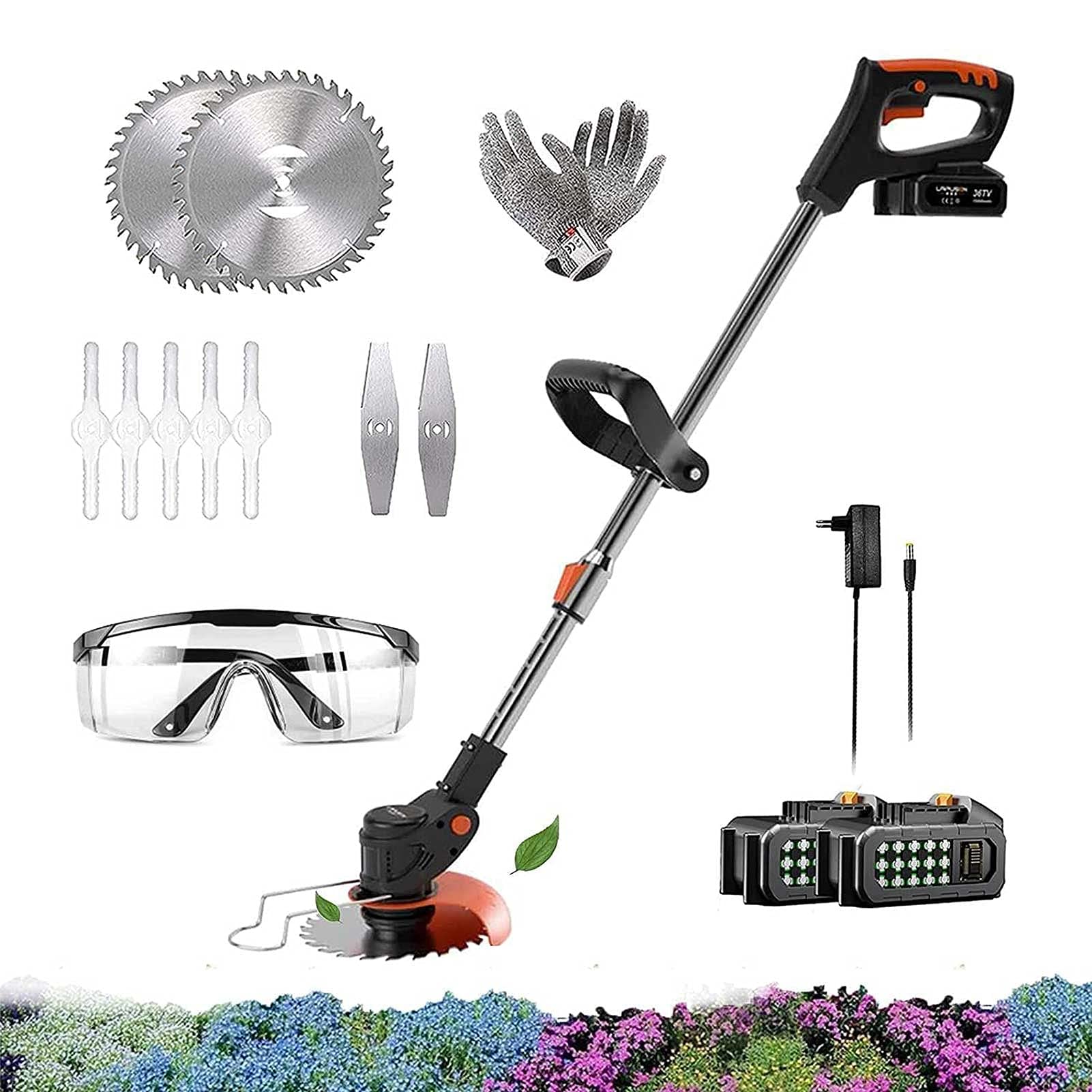 Buy Cordless Electric Lawn Mower, Grass Trimmer Garden Strimmer, Small ...