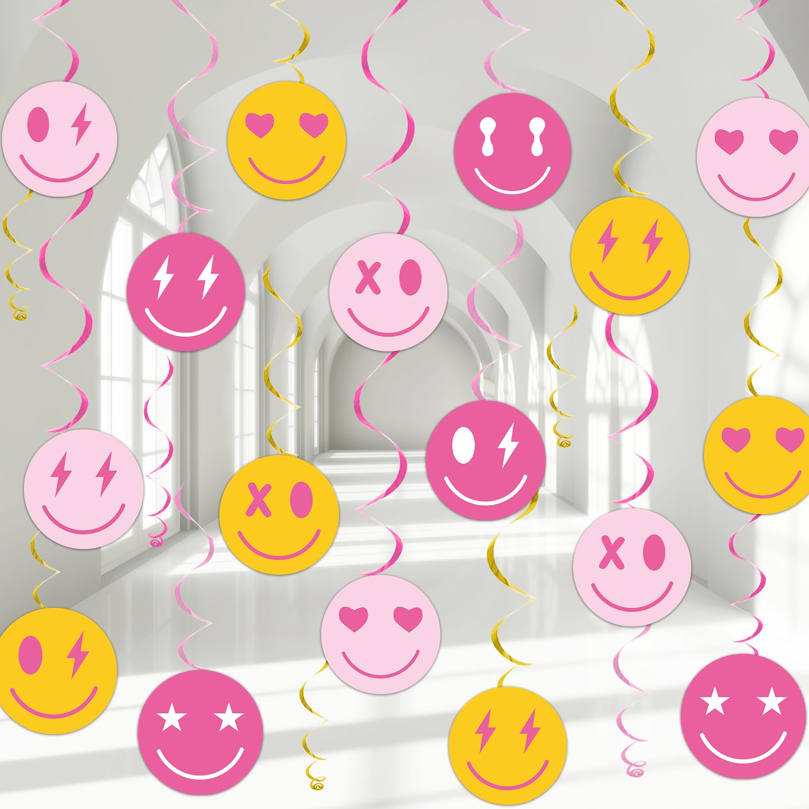 Snapklik.com : 60 PCS Preppy Birthday Party Decorations Hot Pink Smile ...