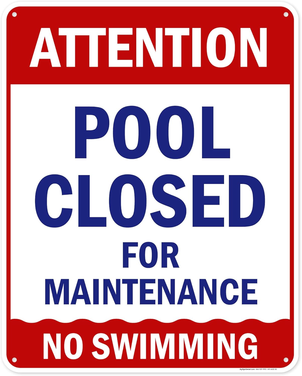 Amazon.com: Pool Closed for Maintenance, No Swimming Sign, Pool Sign ...