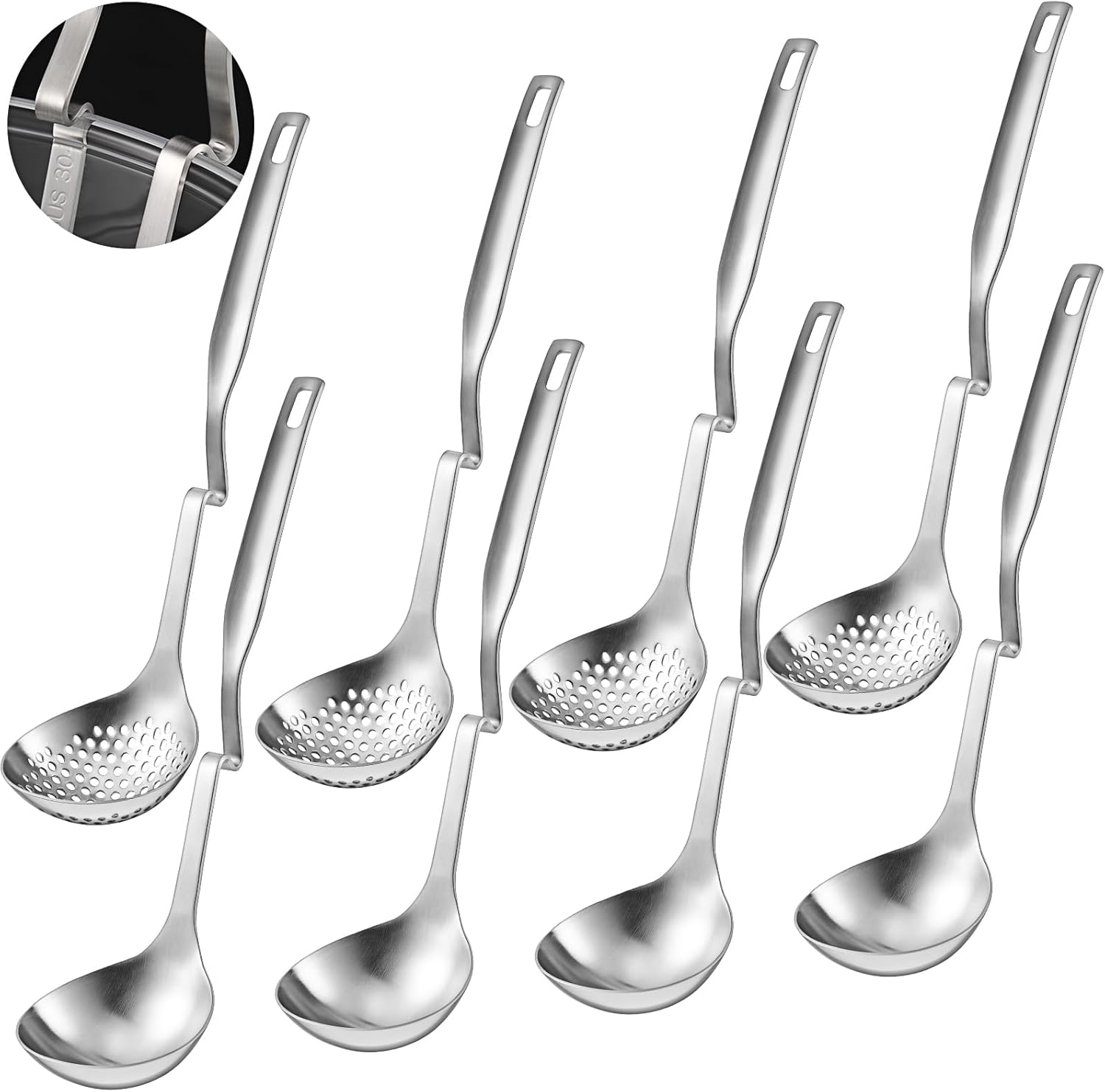 Amazon.com: Patelai Hot Pot Slotted Ladle Set Stainless Steel Soup ...