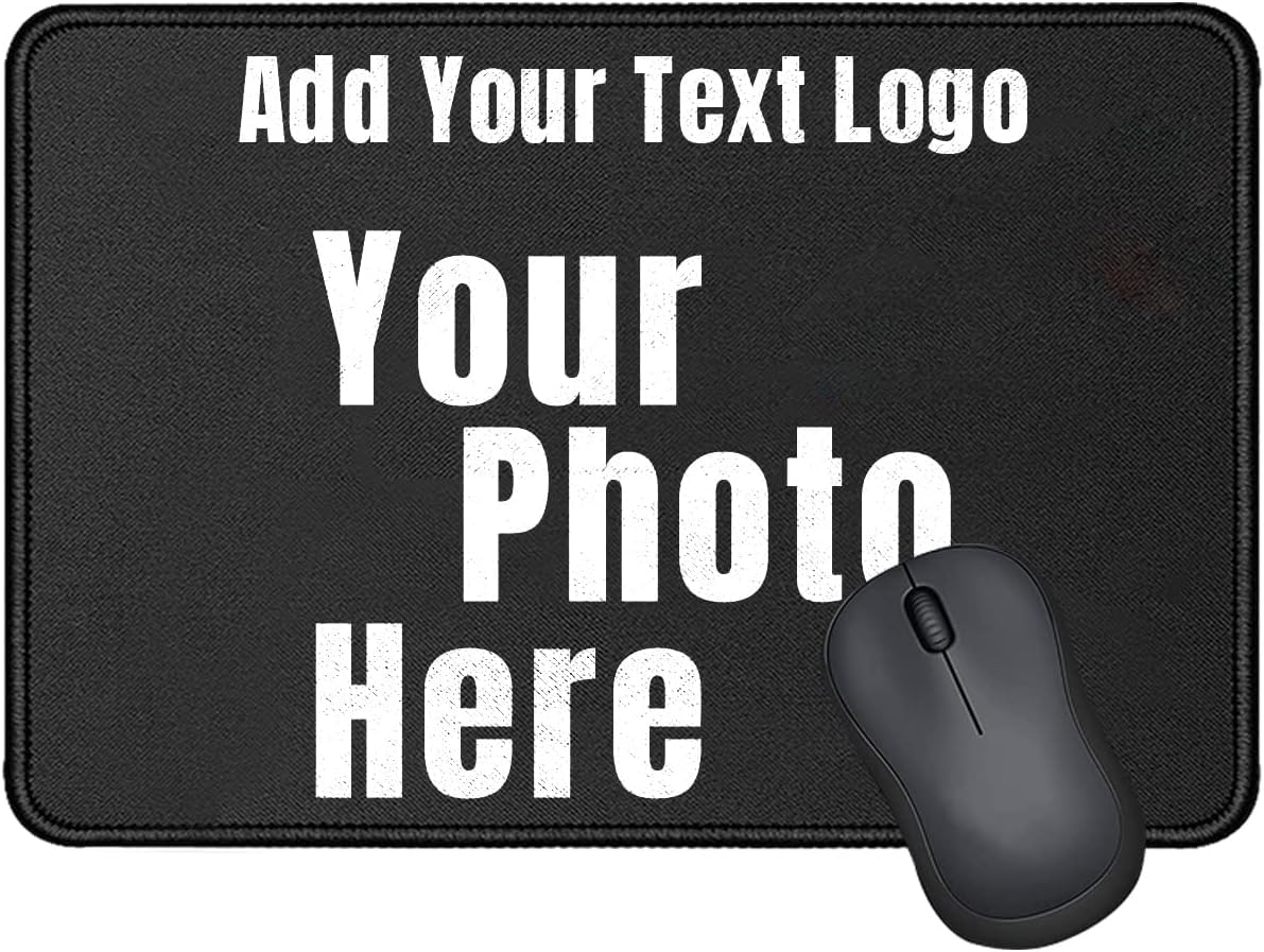 EKAM Personalised Mouse Mat, Customise with your Own Image and Text ...