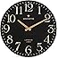Amazon.com: NIKKY HOME 12 Inch Navy Blue Wooden Wall Clock - Battery ...