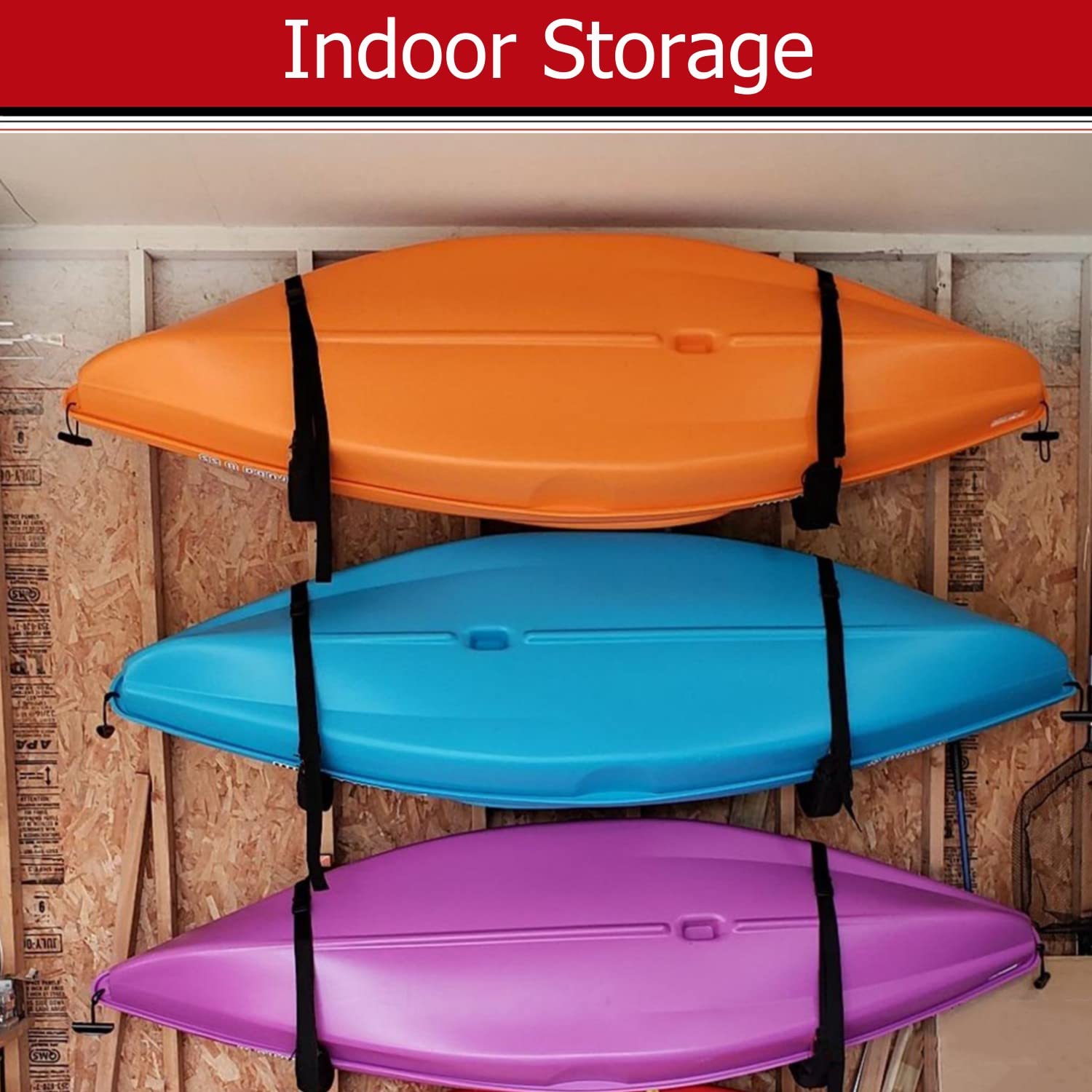 Snapklik.com : Kayak Storage Hooks, Wall Mount Garage Canoe Storage ...