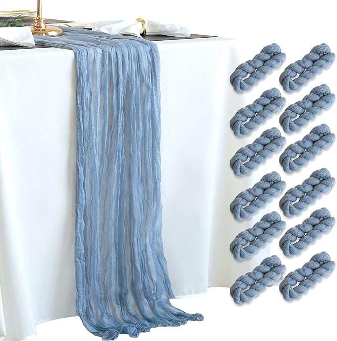 Amazon.com: 12 Pack Cheesecloth Table Runner 10ft Boho Rustic Gauze ...