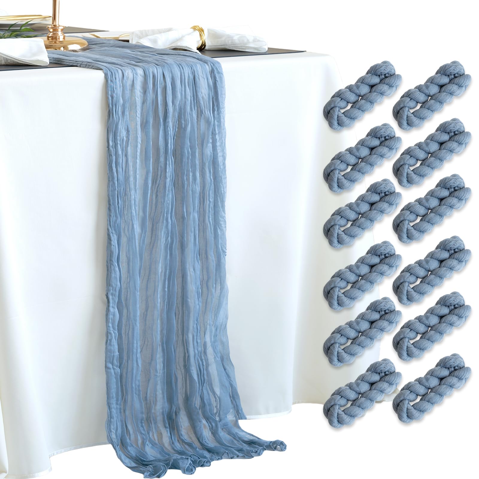 Amazon.com: 12 Pack Cheesecloth Table Runner 10ft Boho Rustic Gauze ...