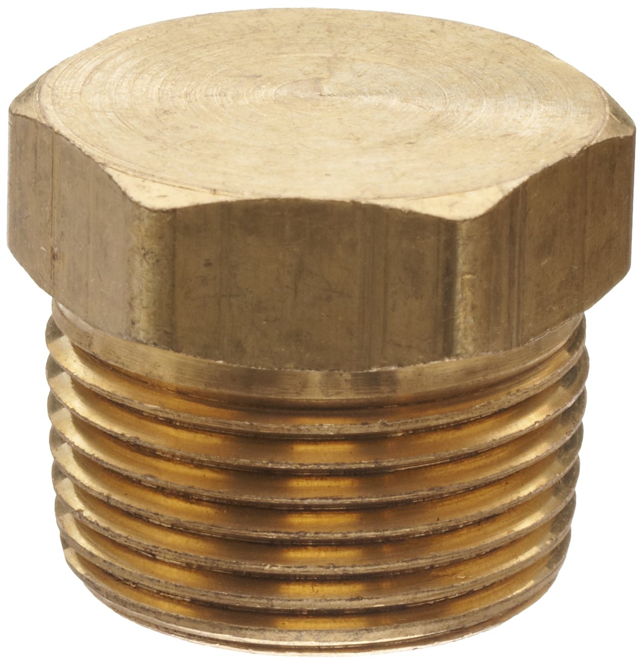 Anderson Metals Brass Pipe Fitting, Cored Hex Head Plug, 3/4" Male Pipe ...
